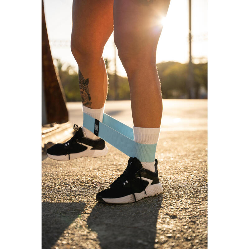 Elástico Têxtil de Musculação para Glúteos Resistência Média Azul ...