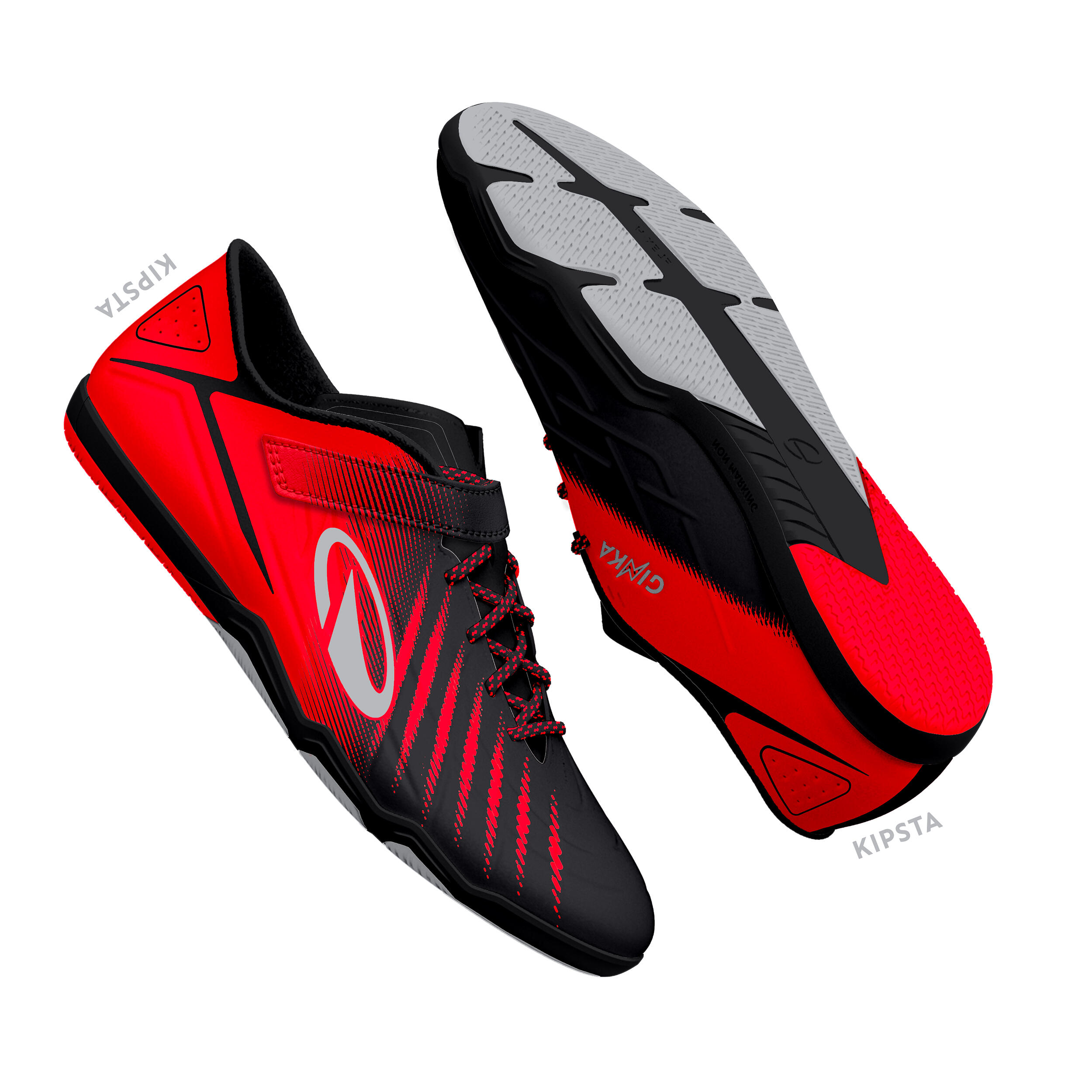 Kids' Futsal Shoes Sala Club JR Easy - Black/Red - Decathlon