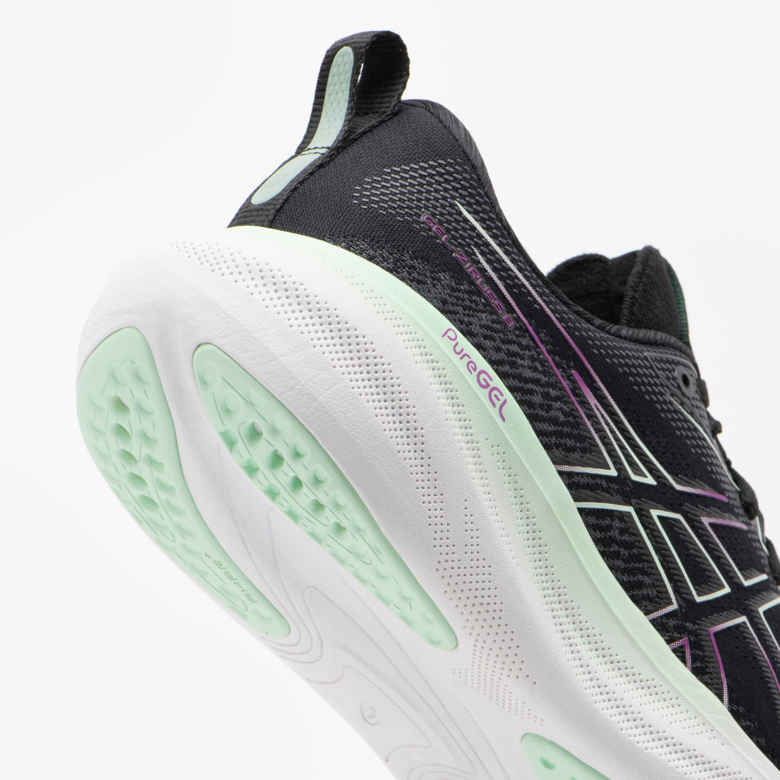 WOMEN'S ASICS GEL-ZIRUSS 8 RUNNING SHOES - BLACK PURPLE - Decathlon