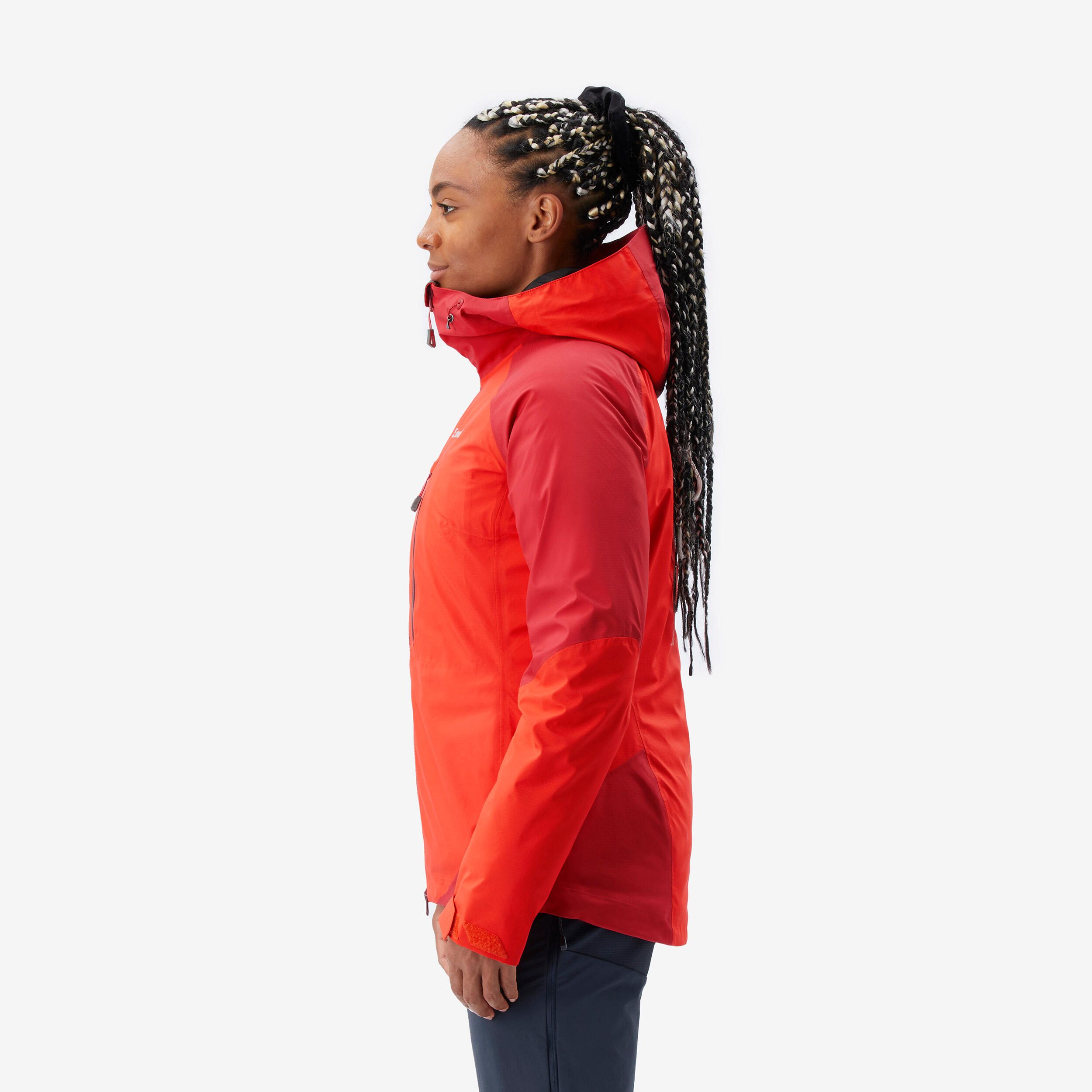 Sieviešu alpīnisma ūdensizturīgā jaka "Alpinism Light", sarkana - Decathlon