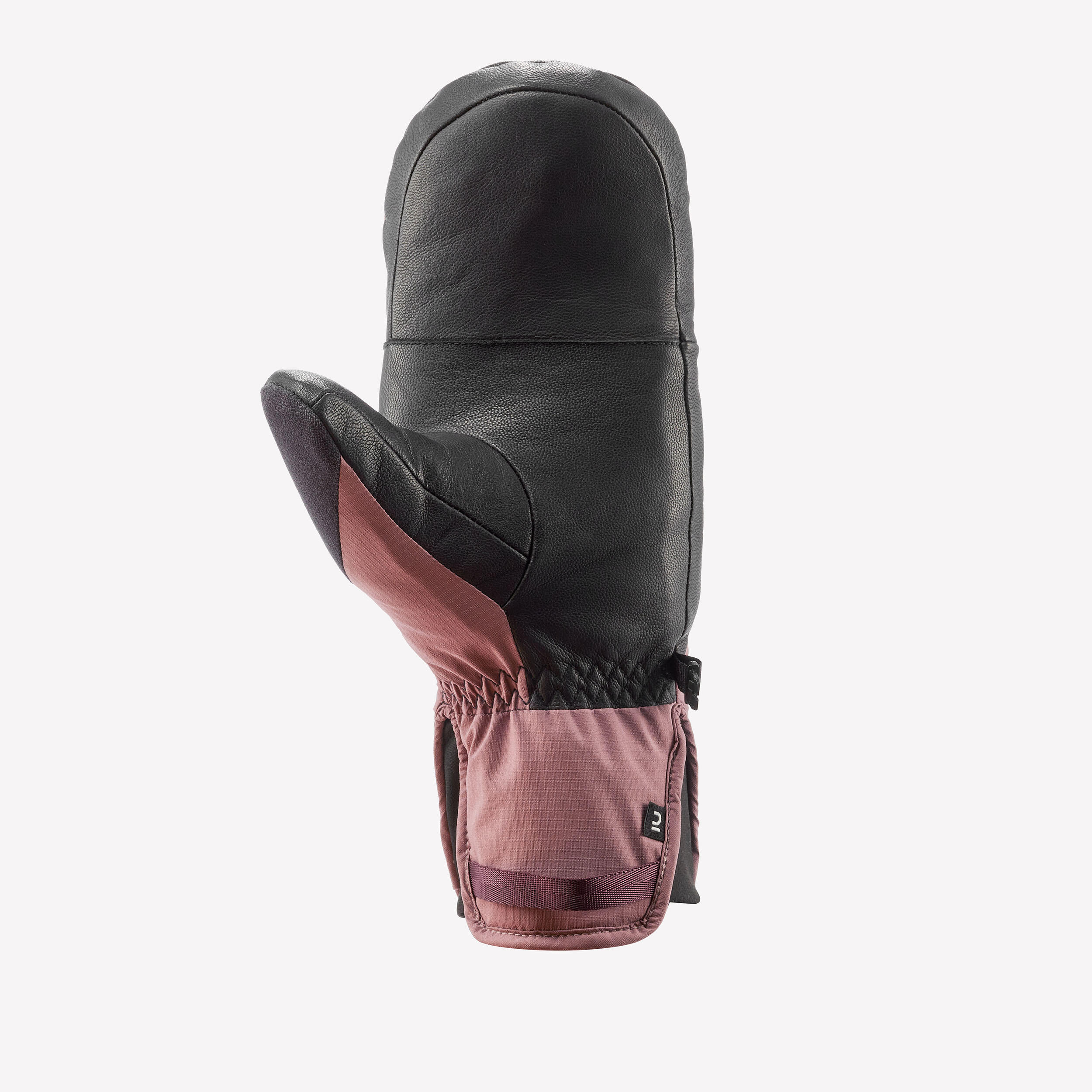 Warm and Waterproof Ski Mittens – 500 - Taupe pink, smoked black ...