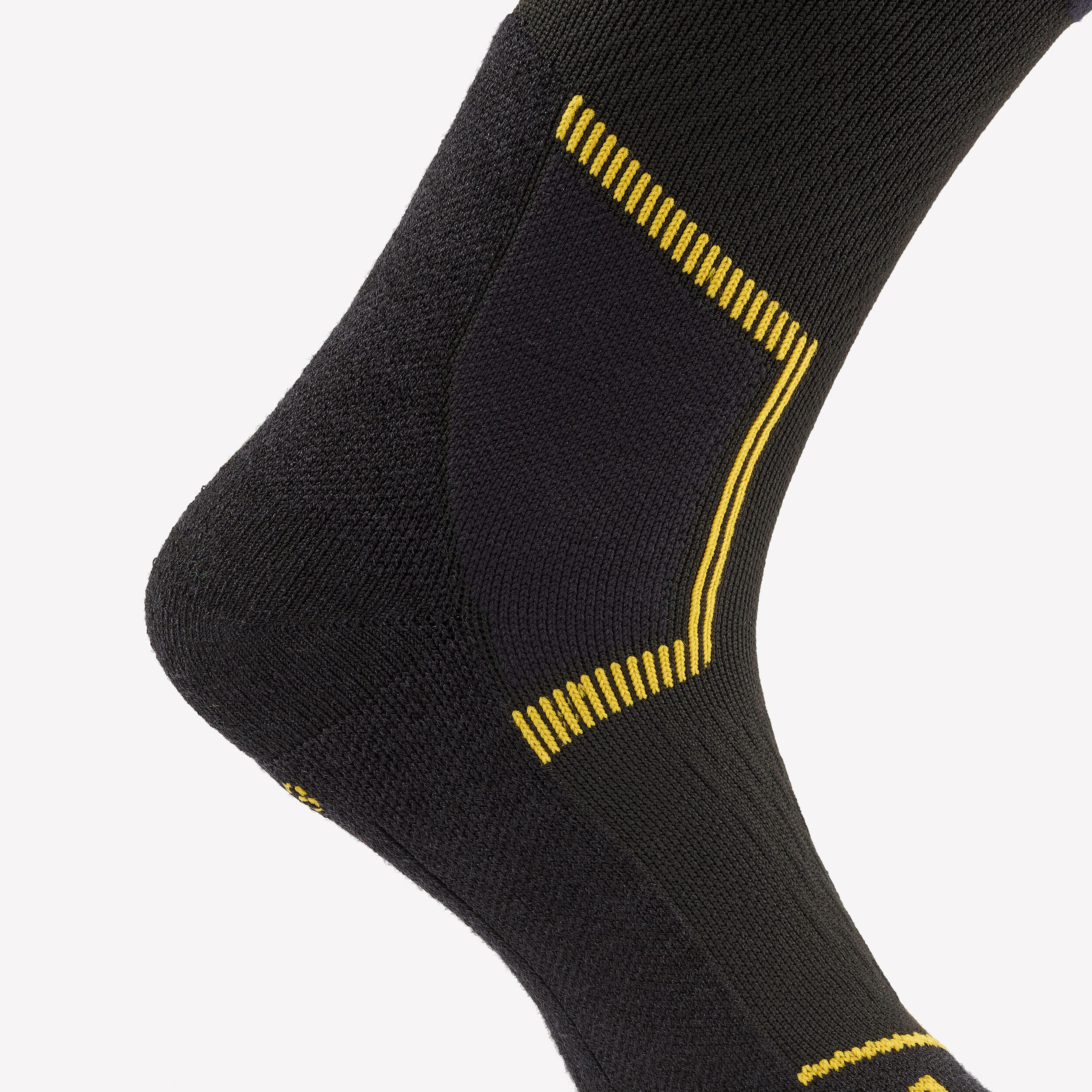 Adult Merino Wool Ski Socks 500 - Black and Yellow WEDZE | Decathlon