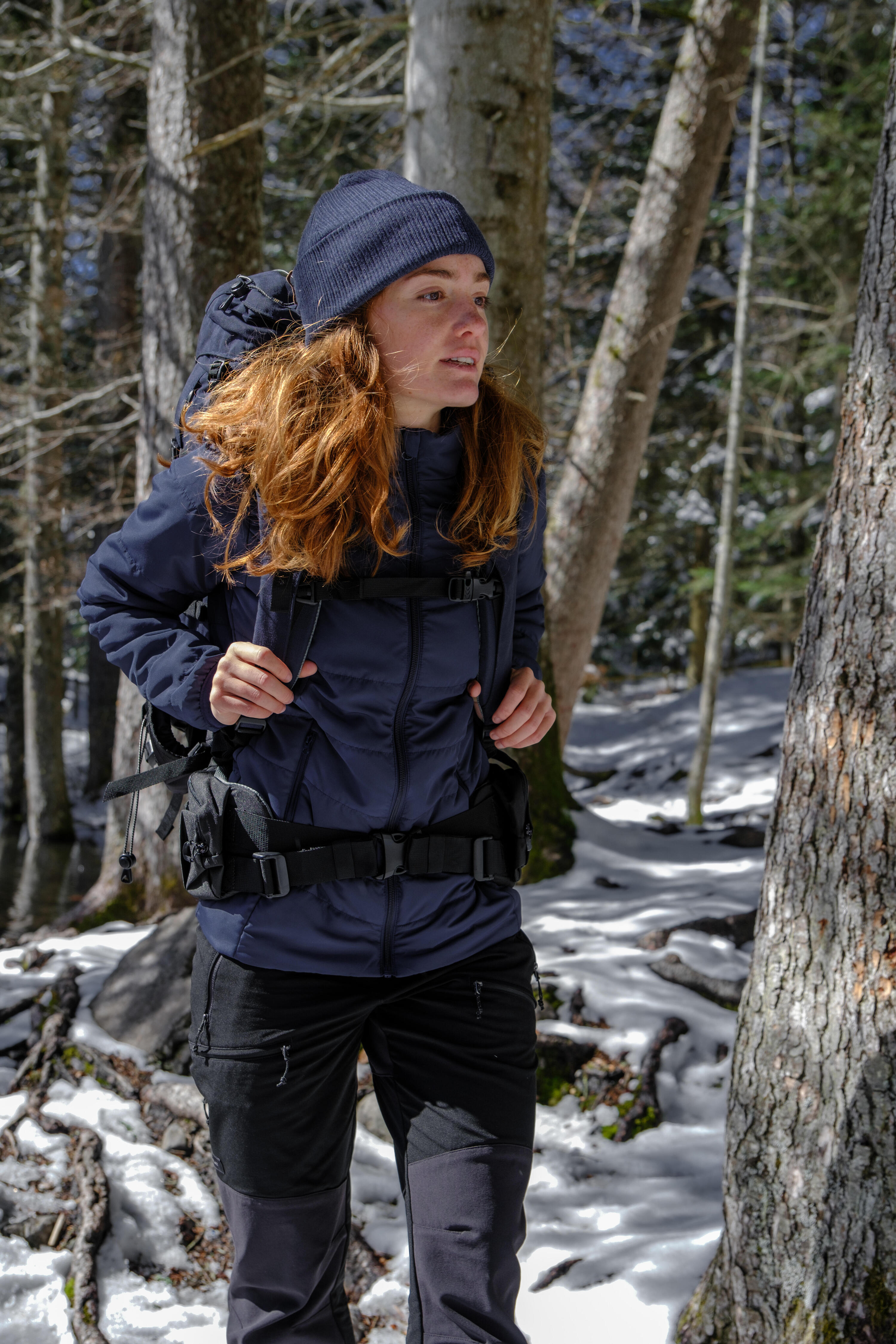 Women’s synthetic trekking down jacket MT50 5°C - Blue FORCLAZ | Decathlon