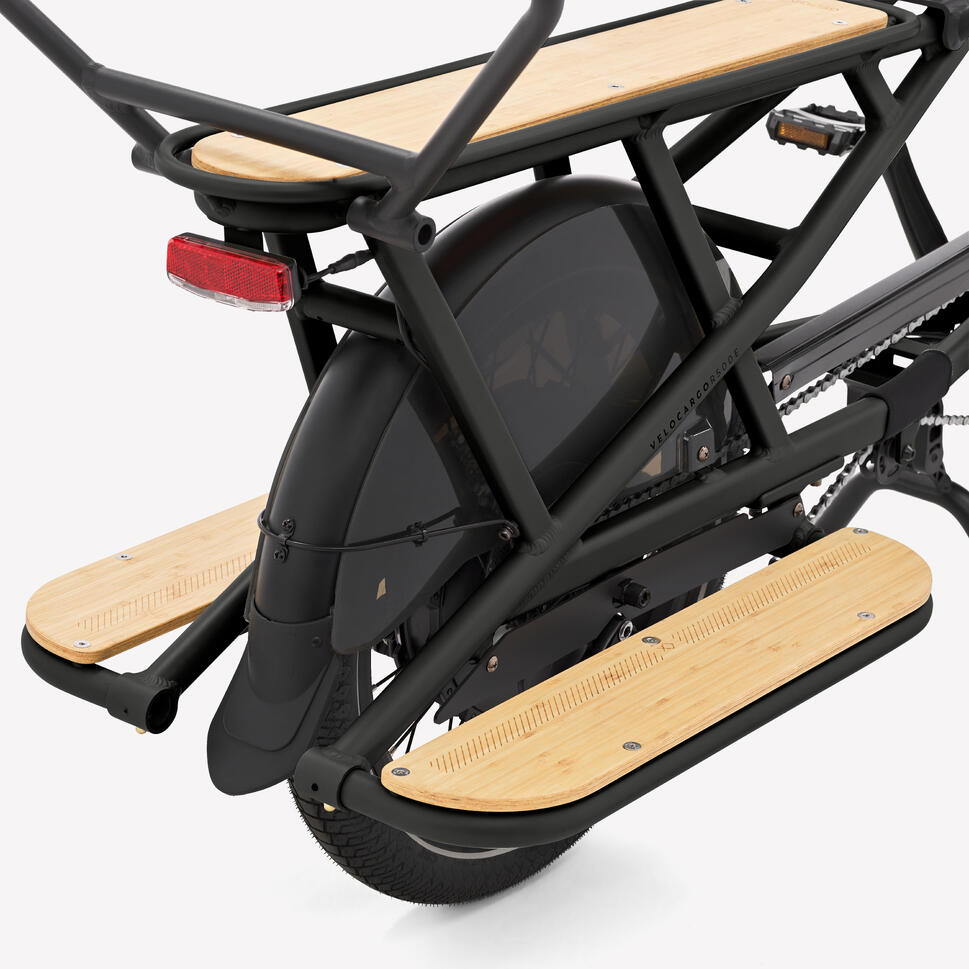 Rear Loading Electric Longtail Cargo Bike R500E - Black BTWIN | Decathlon