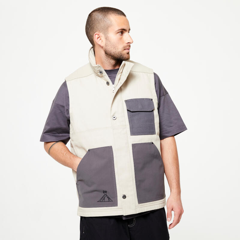Skate bodywarmer met veel zakken Damestoy signature collection beige en ...