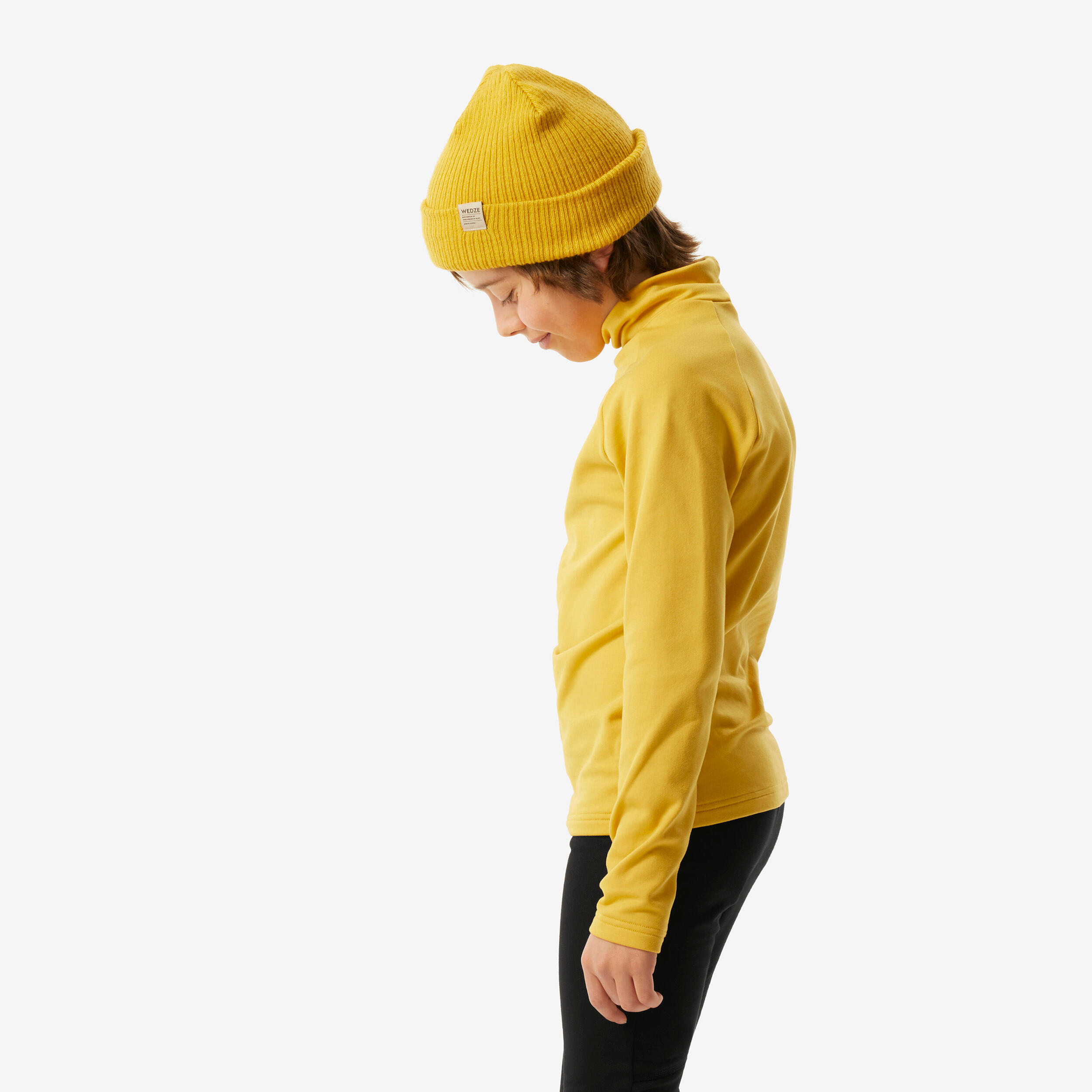 Kids’ Ski Thermal Base Layer, BL 500 High Collar Yellow WEDZE | Decathlon