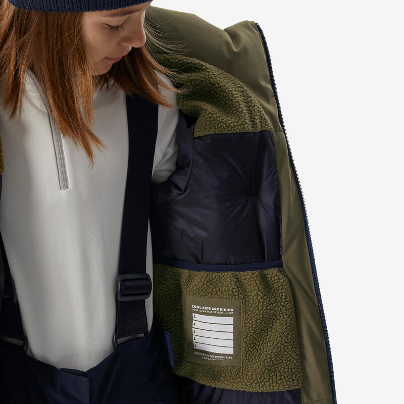 WEDZE - Geacă de schi călduroasă și impermeabilă 6-14 ani, 500 WARM Roz ...