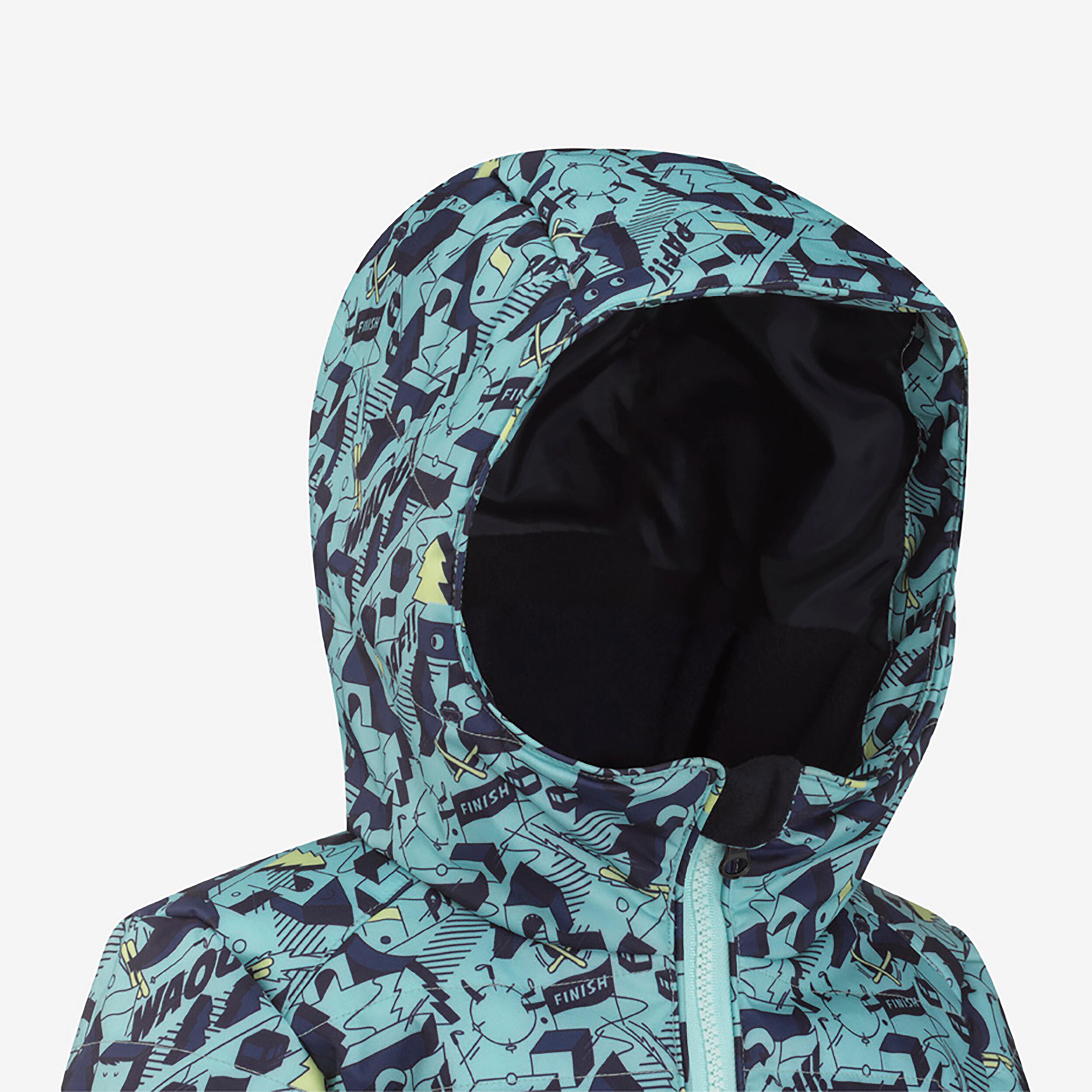 Kids’ warm padded ski jacket with easy zip, 100 Warm - Patterned ...