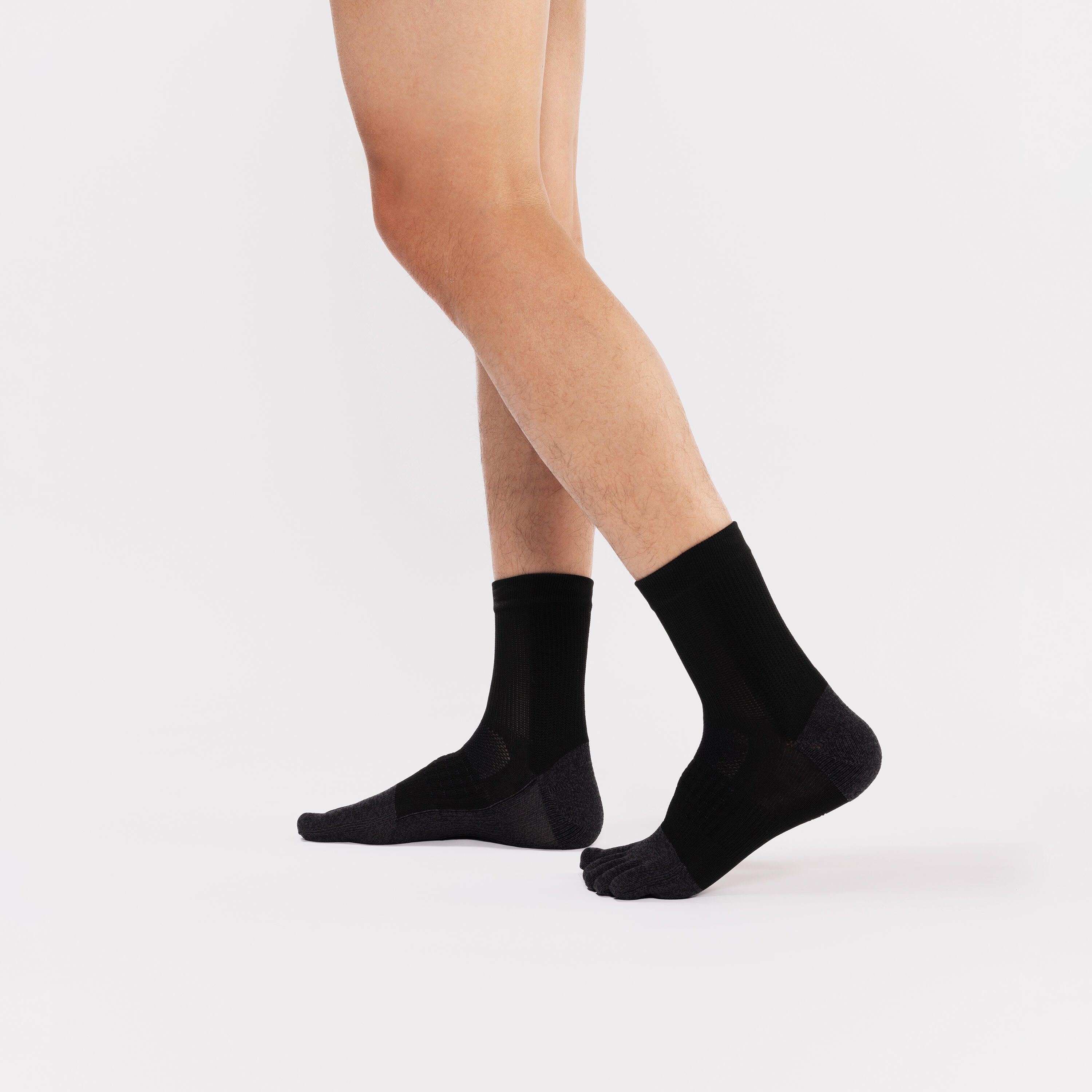 RUN900 5-TOE RUNNING SOCKS - BLACK KIPRUN | Decathlon