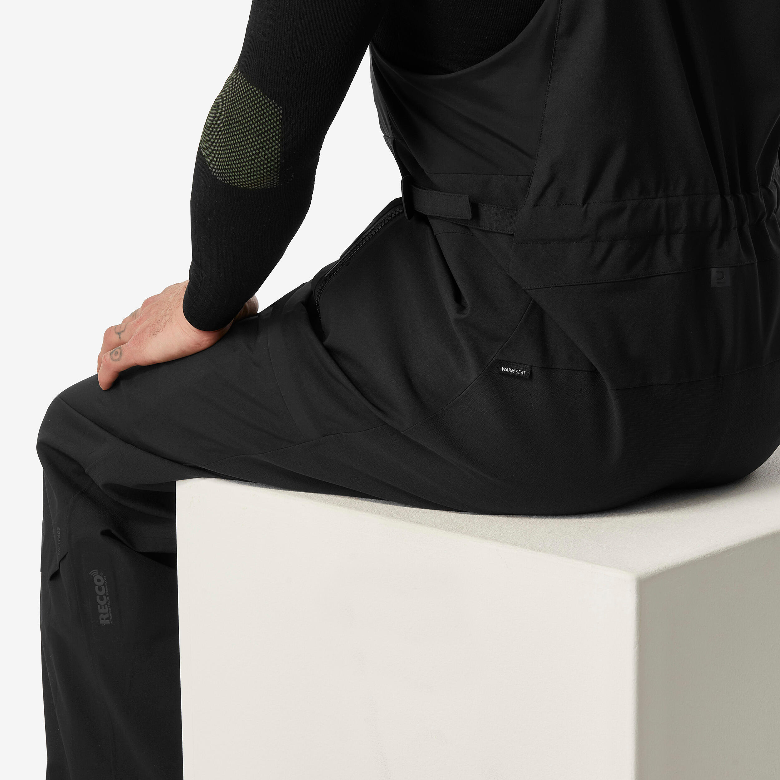 Men's Waterproof Snowboard Bib Pants - SNB 900 - smoked black, Taupe ...