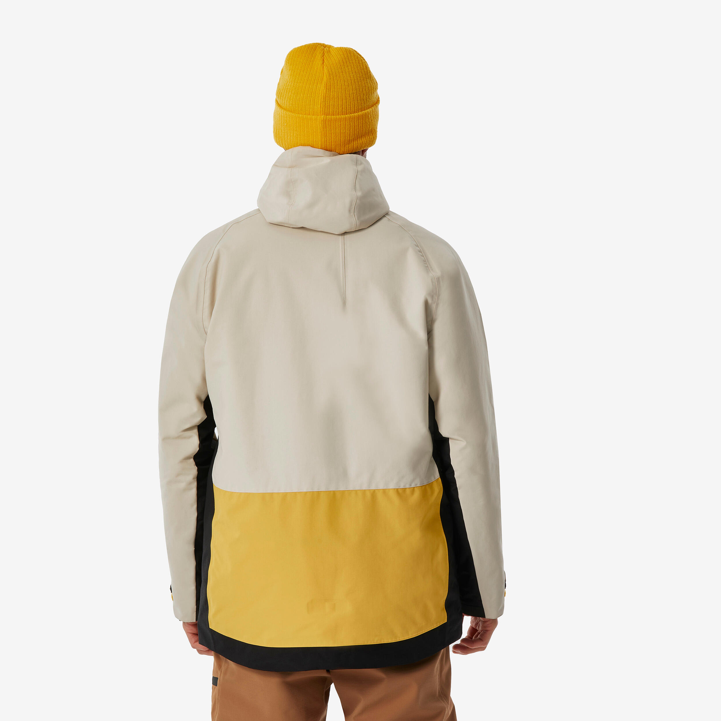 Men’s Warm and Breathable Snowboard Jacket SNB 100 - Beige and Yellow ...