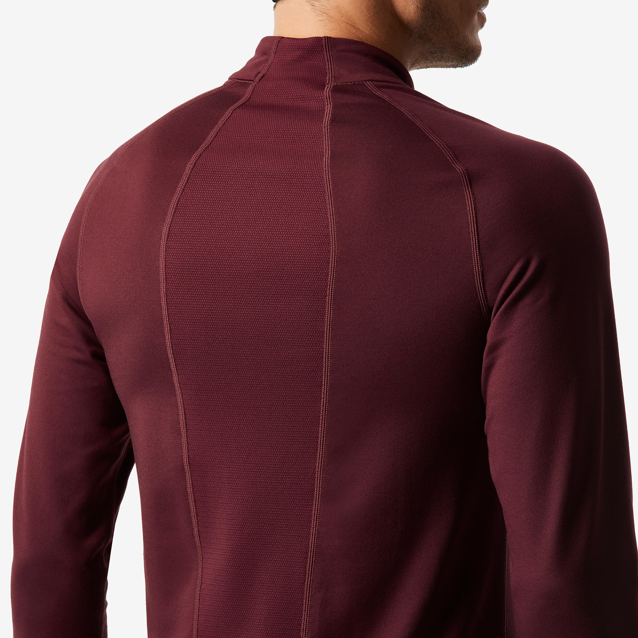 Men’s Ski Base Layer Top 1/2 Zip BL 500 - Maroon WEDZE | Decathlon
