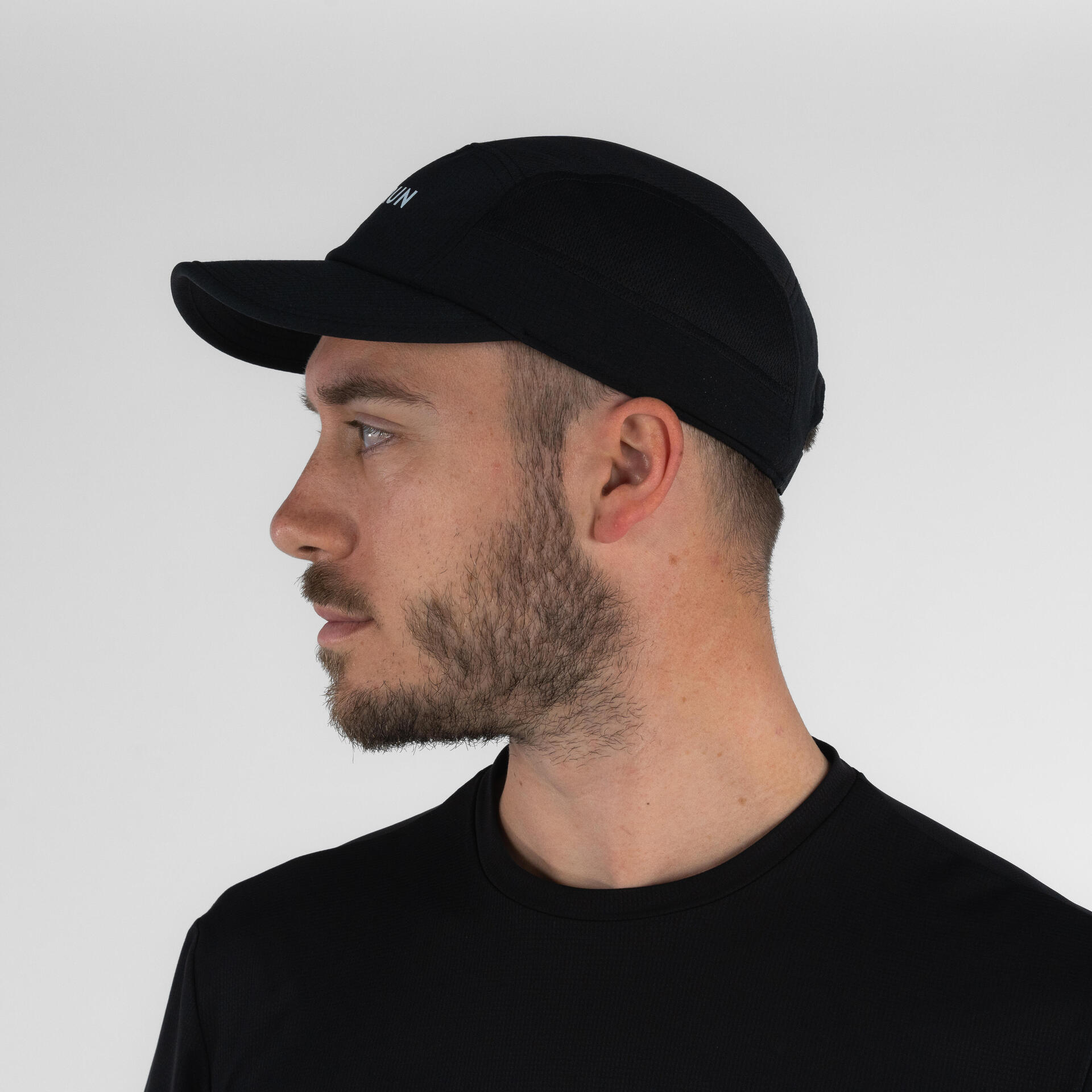 Breathable running cap -5 panel Black
