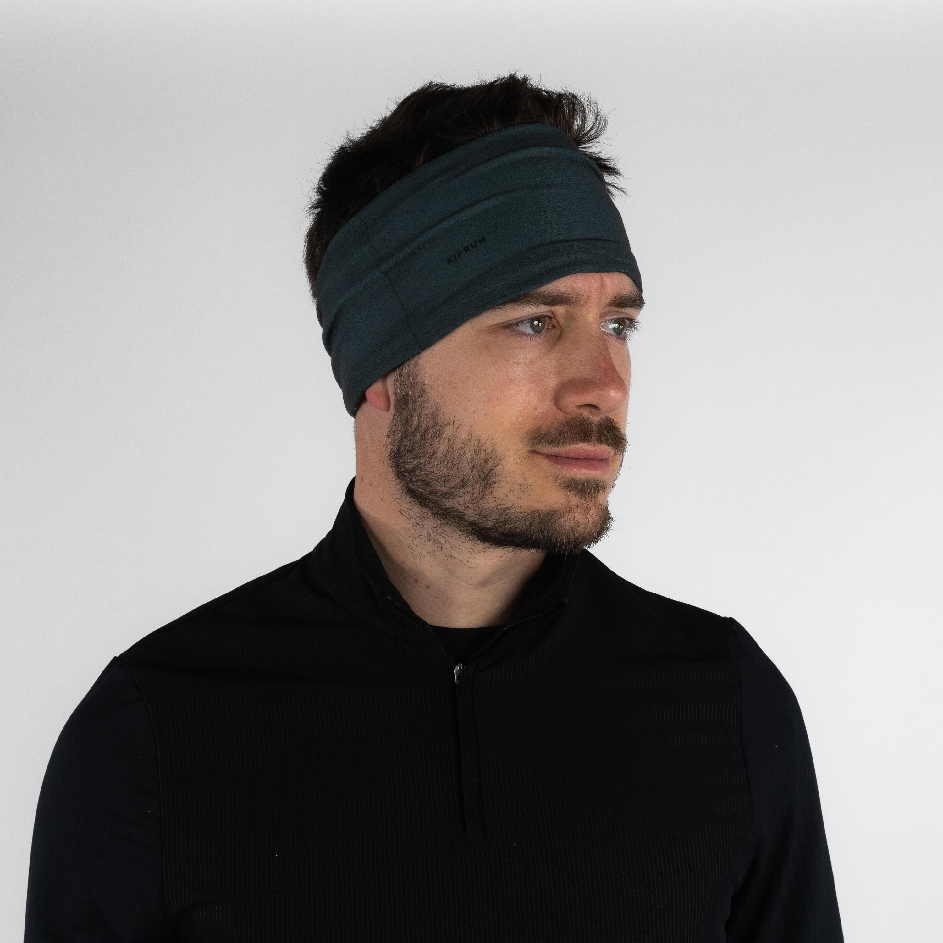 KIPRUN Unisex running neck warmer/multi-function headband - Dark Khaki KIPRUN | Decathlon