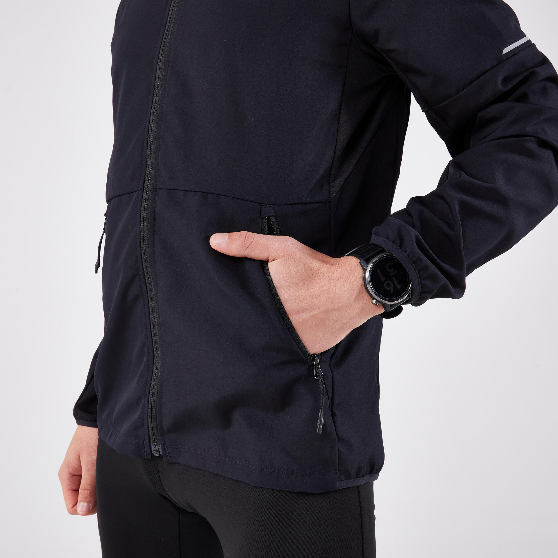 Men's KIPRUN Run 100 Windproof Running & Trail Running Jacket - Black