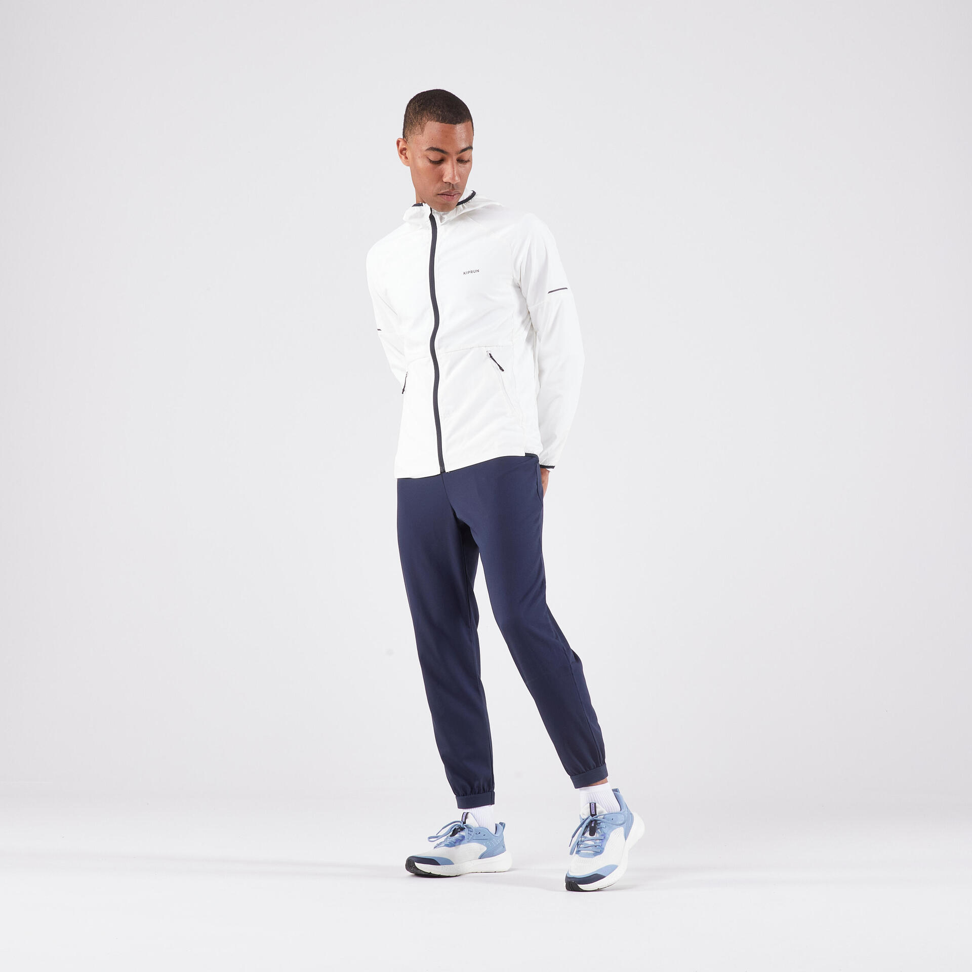 Men's KIPRUN Run 100 Windproof Running & Trail Running Jacket - White ...