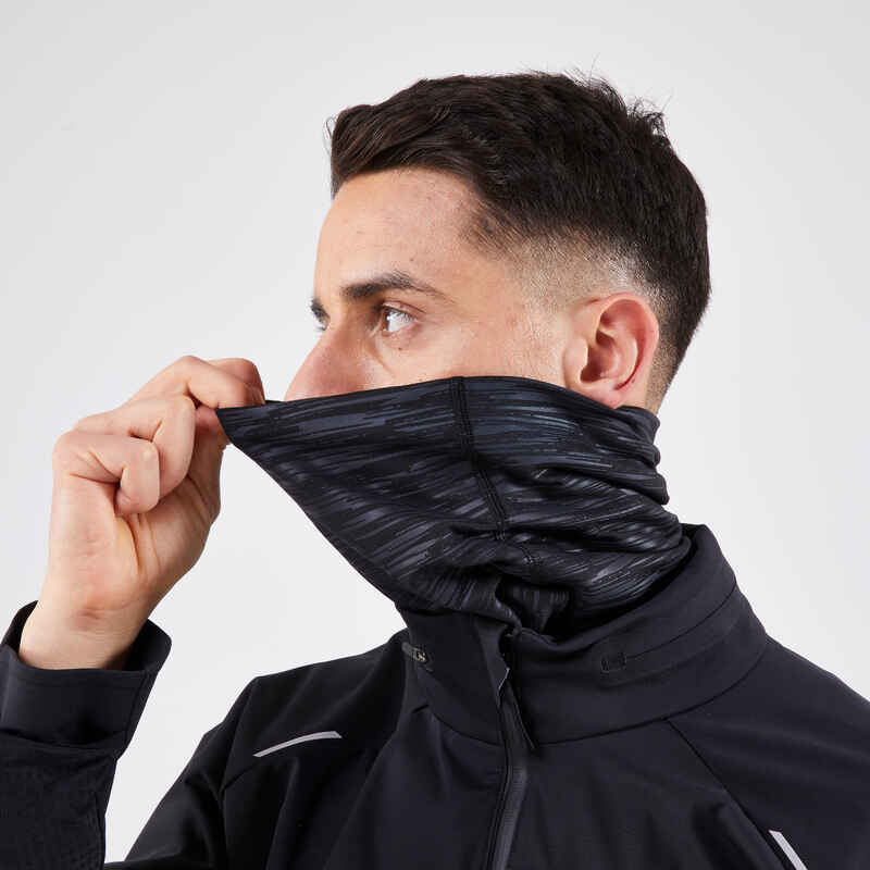 KIPRUN Warm+ Unisex Running Neck Warmer - mottled black - Decathlon