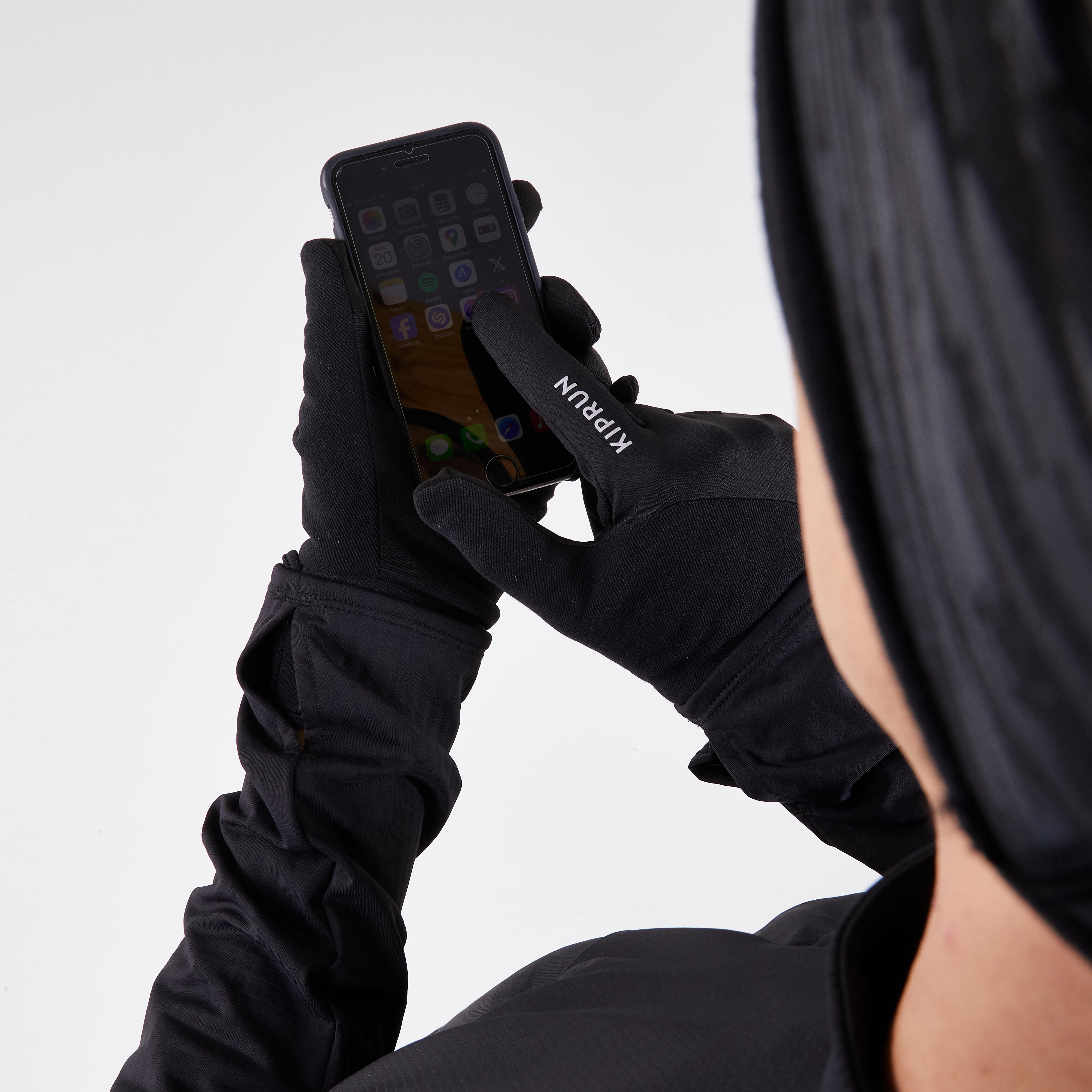 Running Gloves - Evolutiv V2 - smoked black - Kiprun - Decathlon