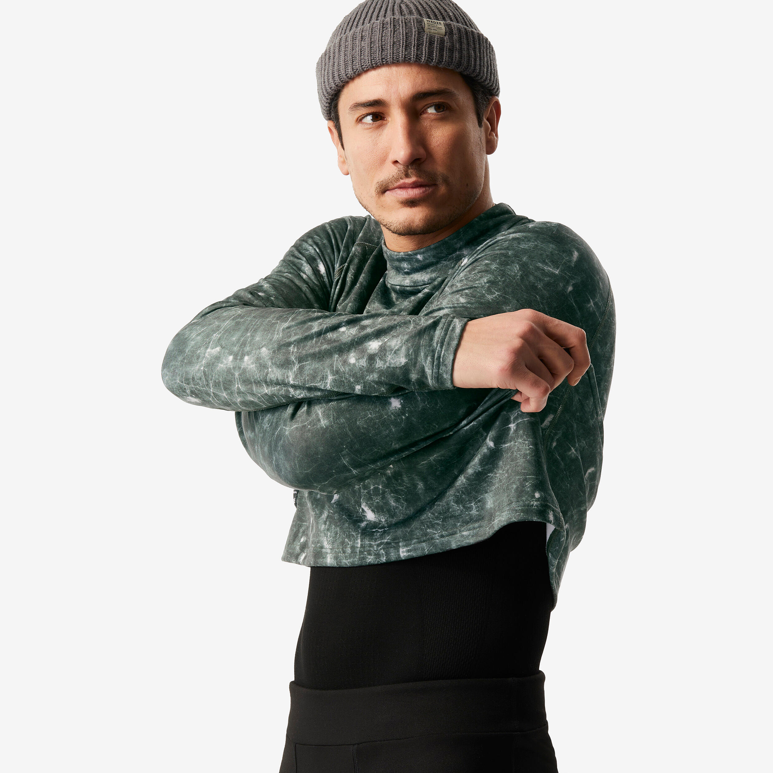 Men’s Loose-Fit Breathable Base Layer Ski Top - BL 500 - Urban grey ...