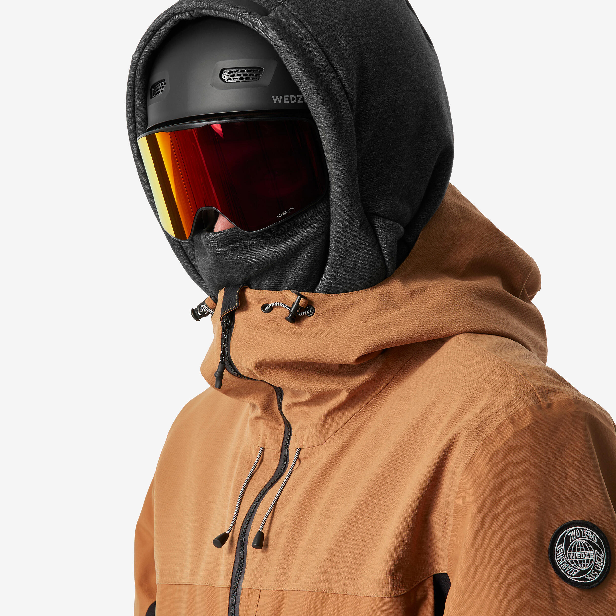 Adult over-helmet ski balaclava, 900 - Grey - Decathlon