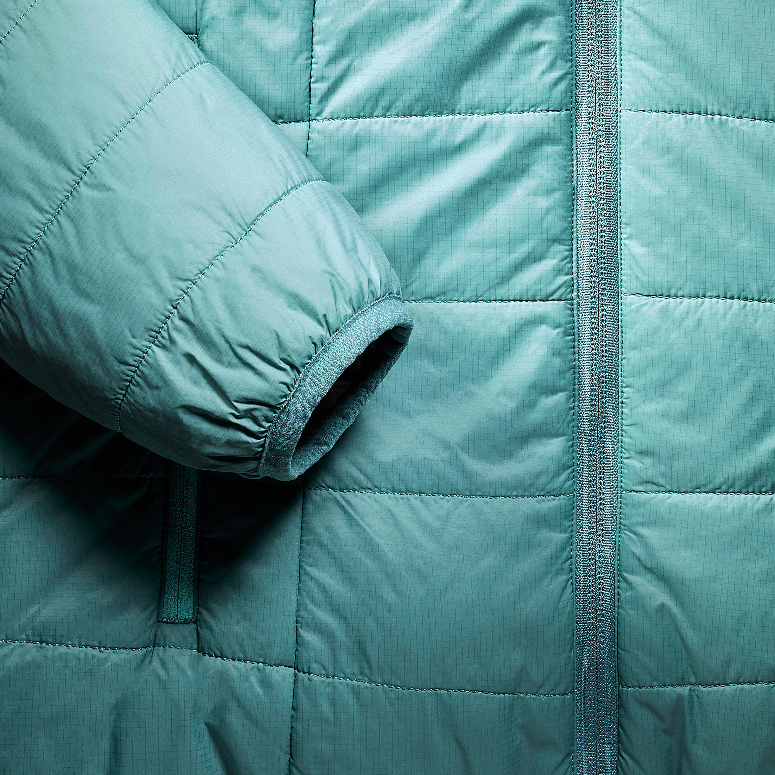 Women’s Padded Winter Jacket – MT 100 Turquoise - ash blue - Forclaz ...