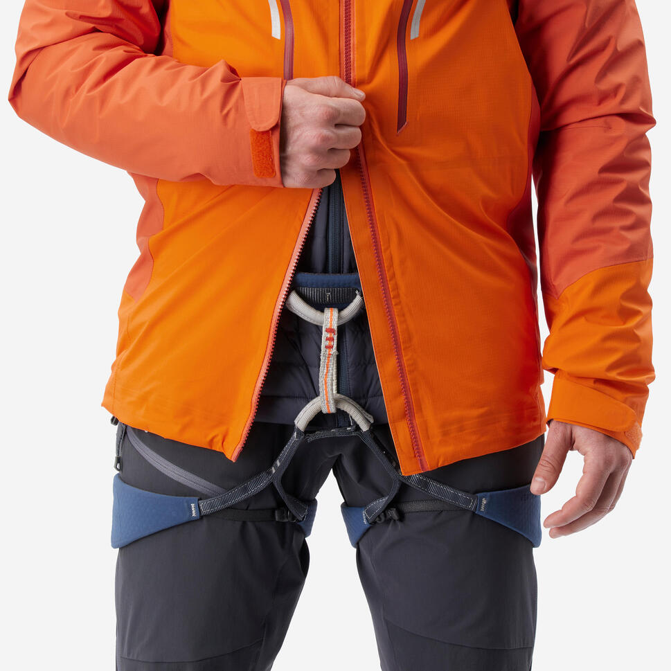 Men’s Mountaineering Waterproof Jacket - Alpinism Light Orange SIMOND ...