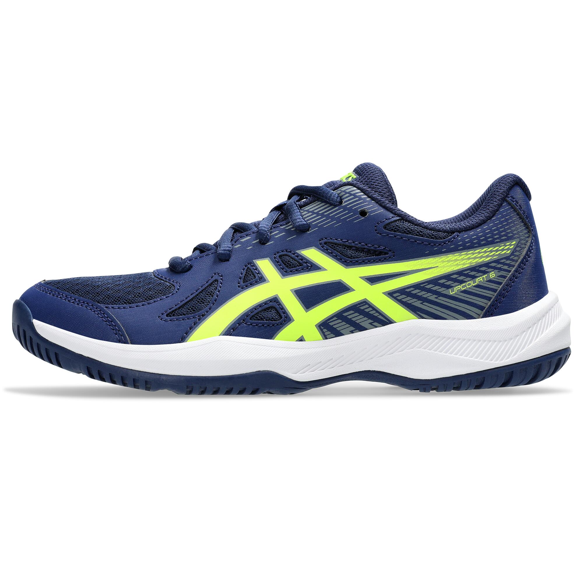 Kinder Hallenschuhe ASICS Upcourt 6 GS blue yellow ASICS Decathlon
