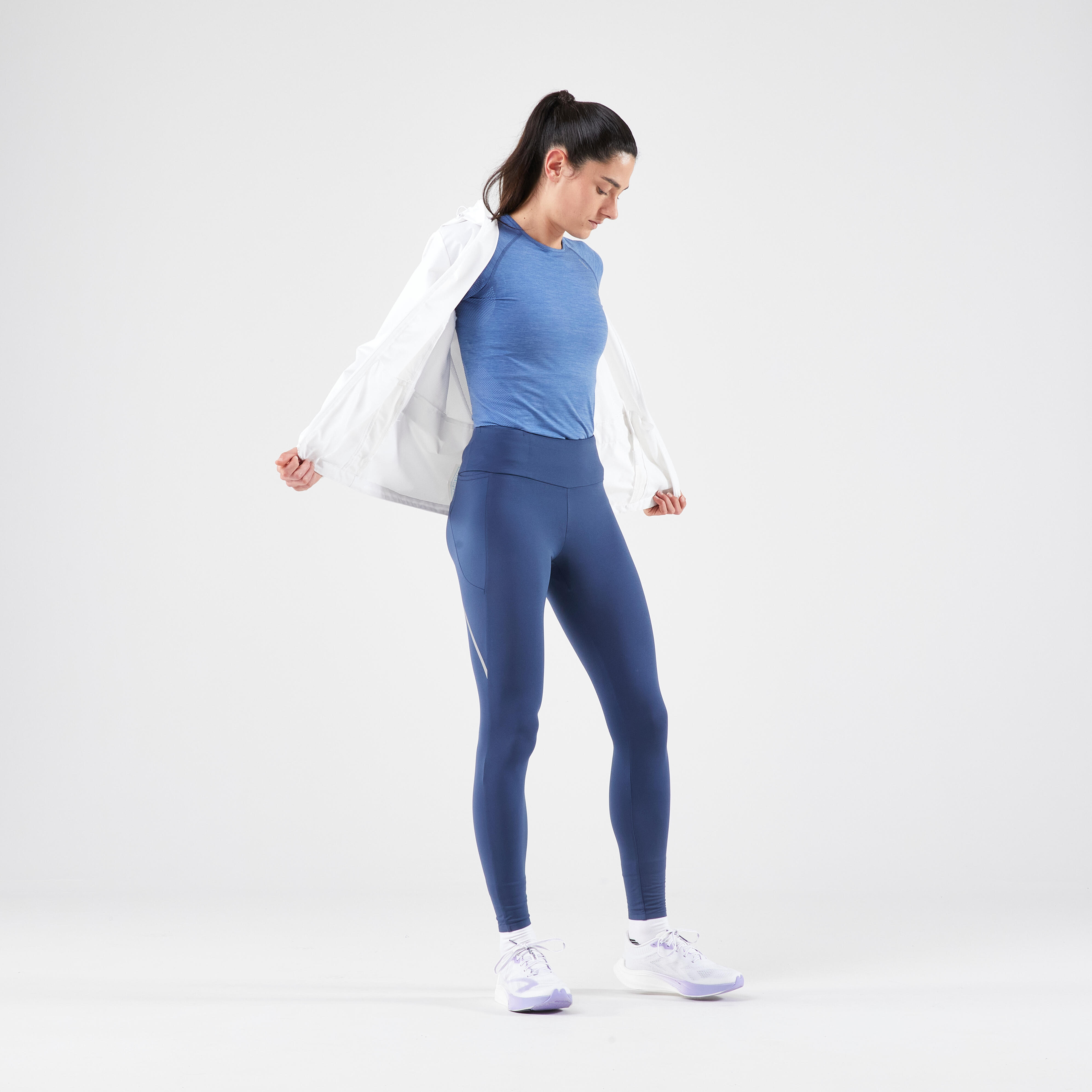 Women's Waterproof Rain Jacket - Run 100 - Snow white - Kalenji - Decathlon