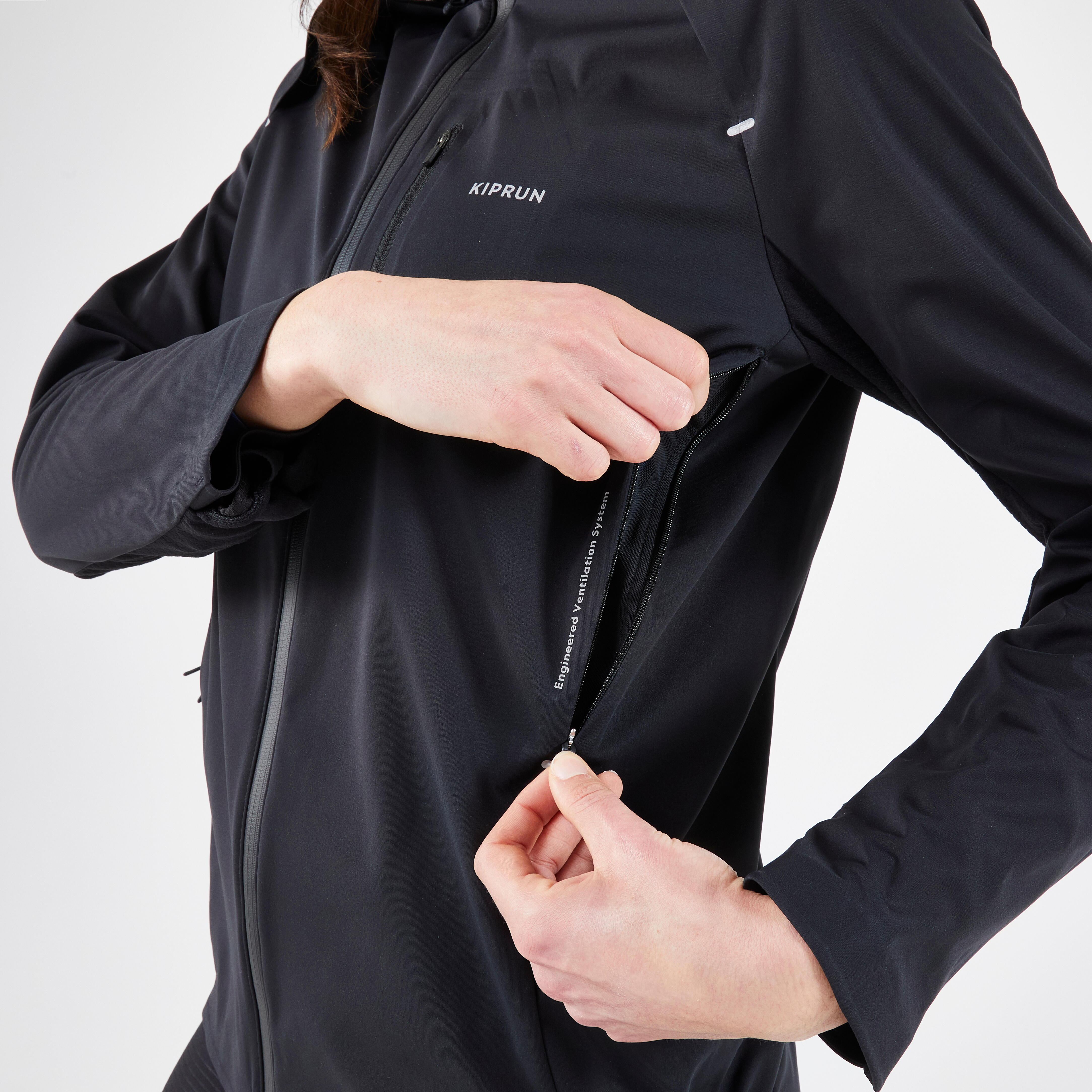 Women's Warm Running Jacket Run 900 - smoked black - Kiprun - Decathlon