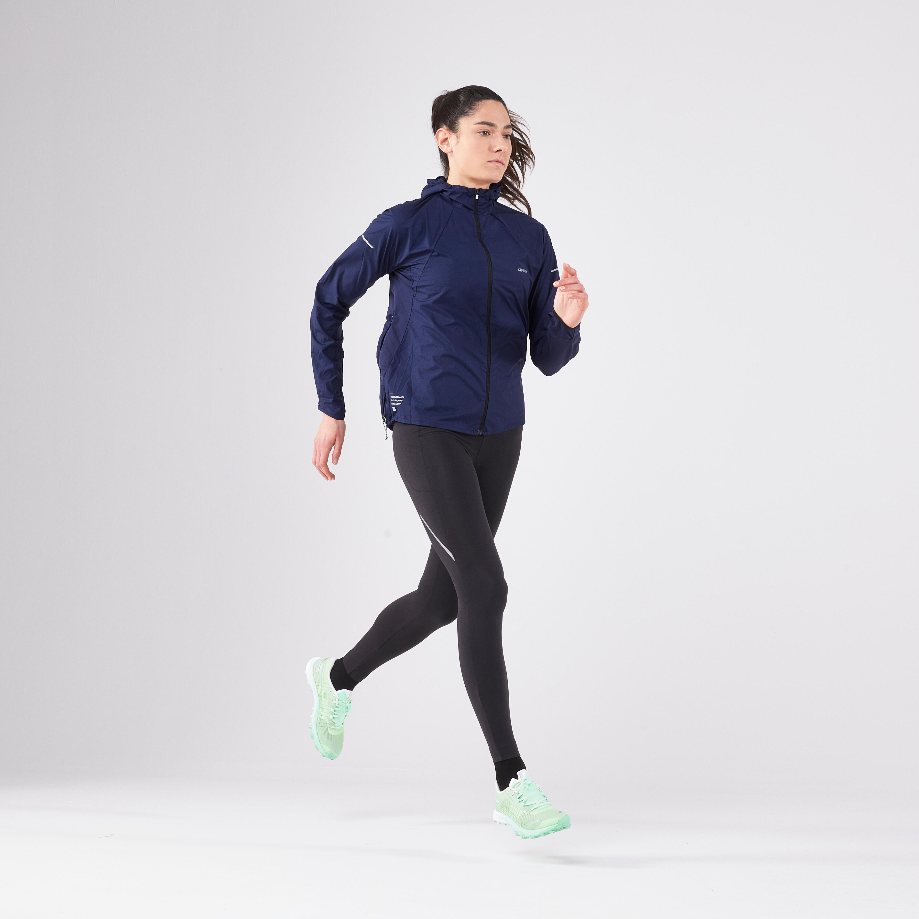 Women's Windproof Running Jacket Run 900 - Steel blue - Kiprun - Decathlon