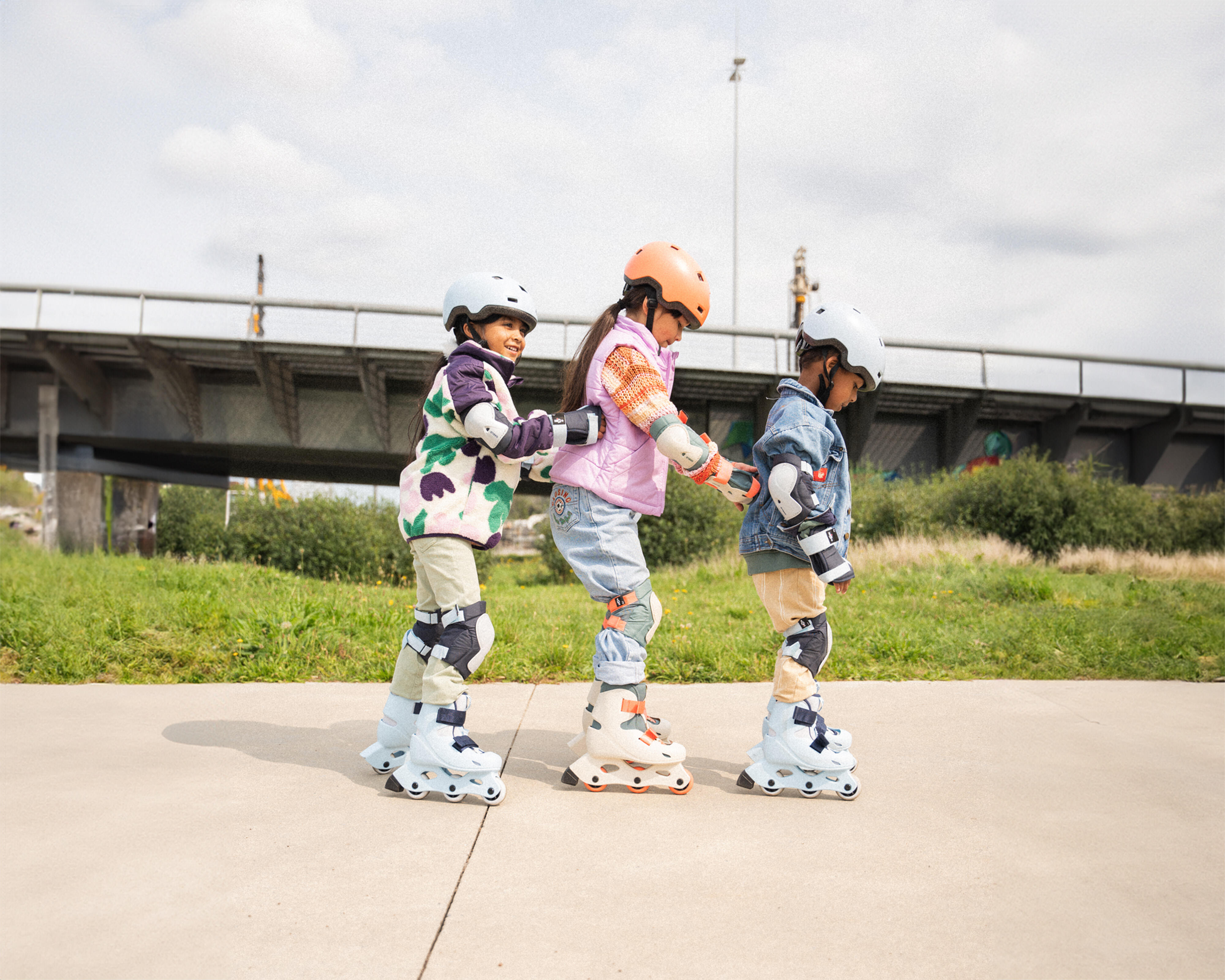Kids' Inline Skates - Learn 100 - Dreamy blue, Pale grey, Dark blue ...