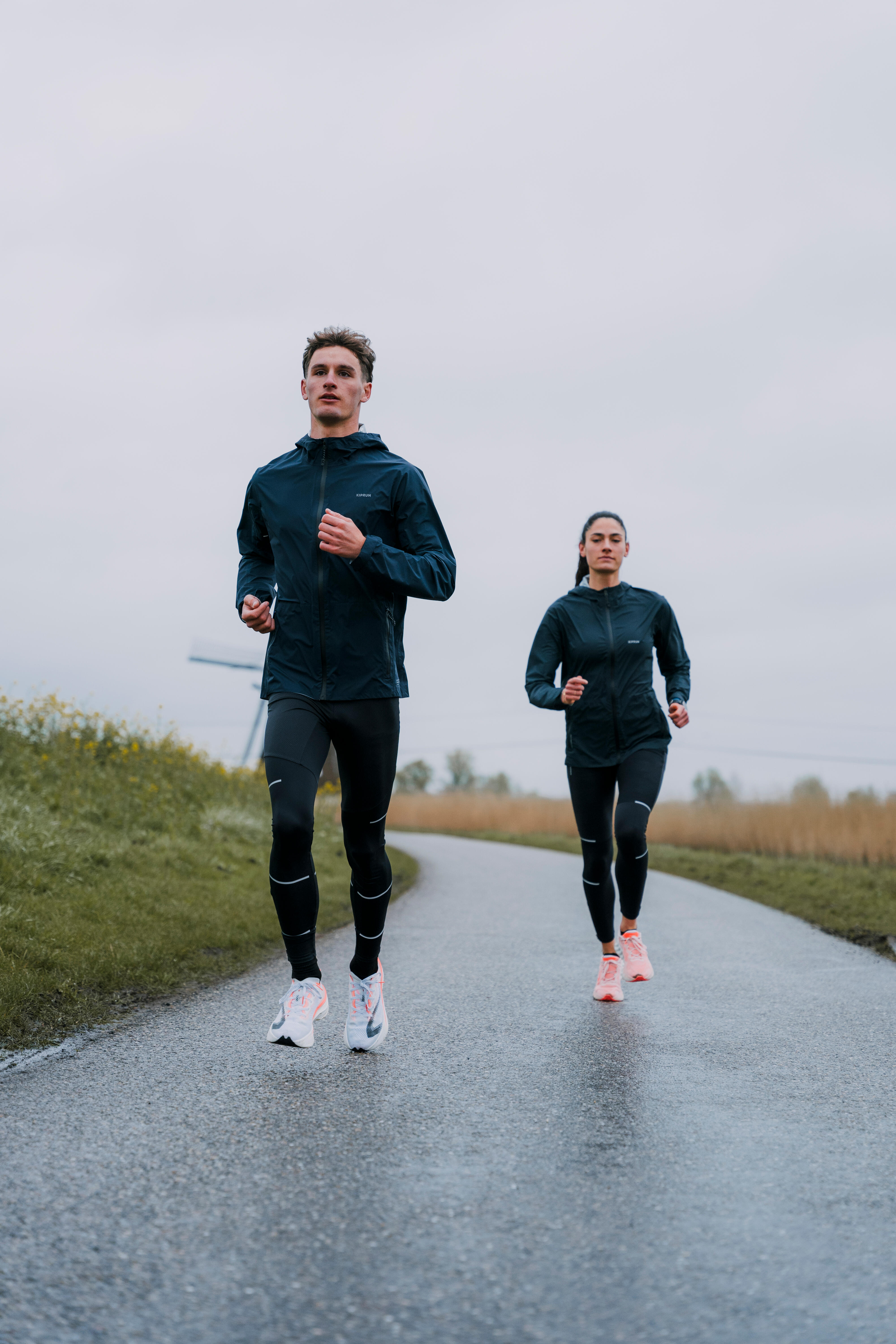 Women's Warm Running Leggings - Run 900 - smoked black - Kiprun - Decathlon