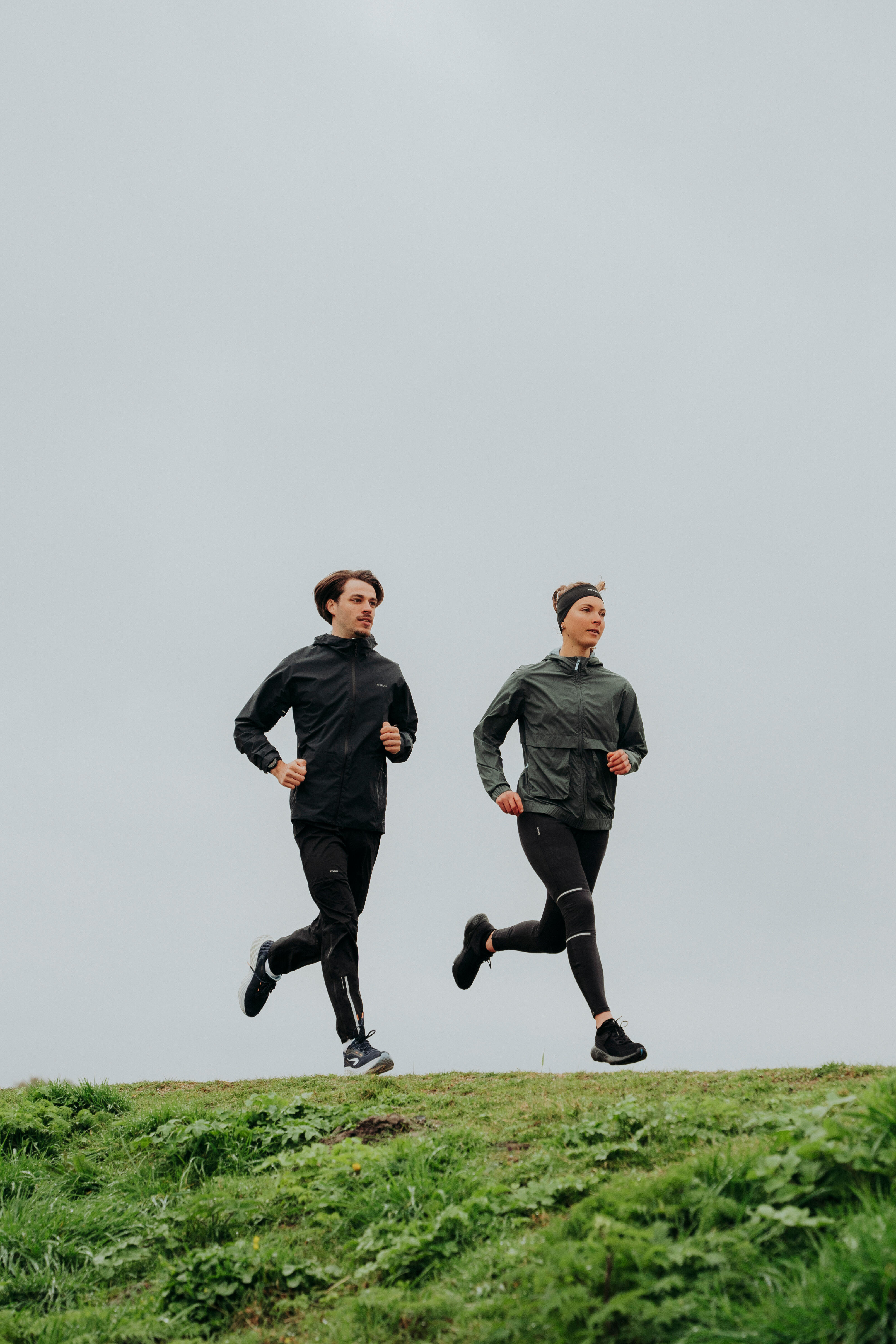 Women's Windproof Running Jacket - Run 500 - Dark grey green - Kiprun ...