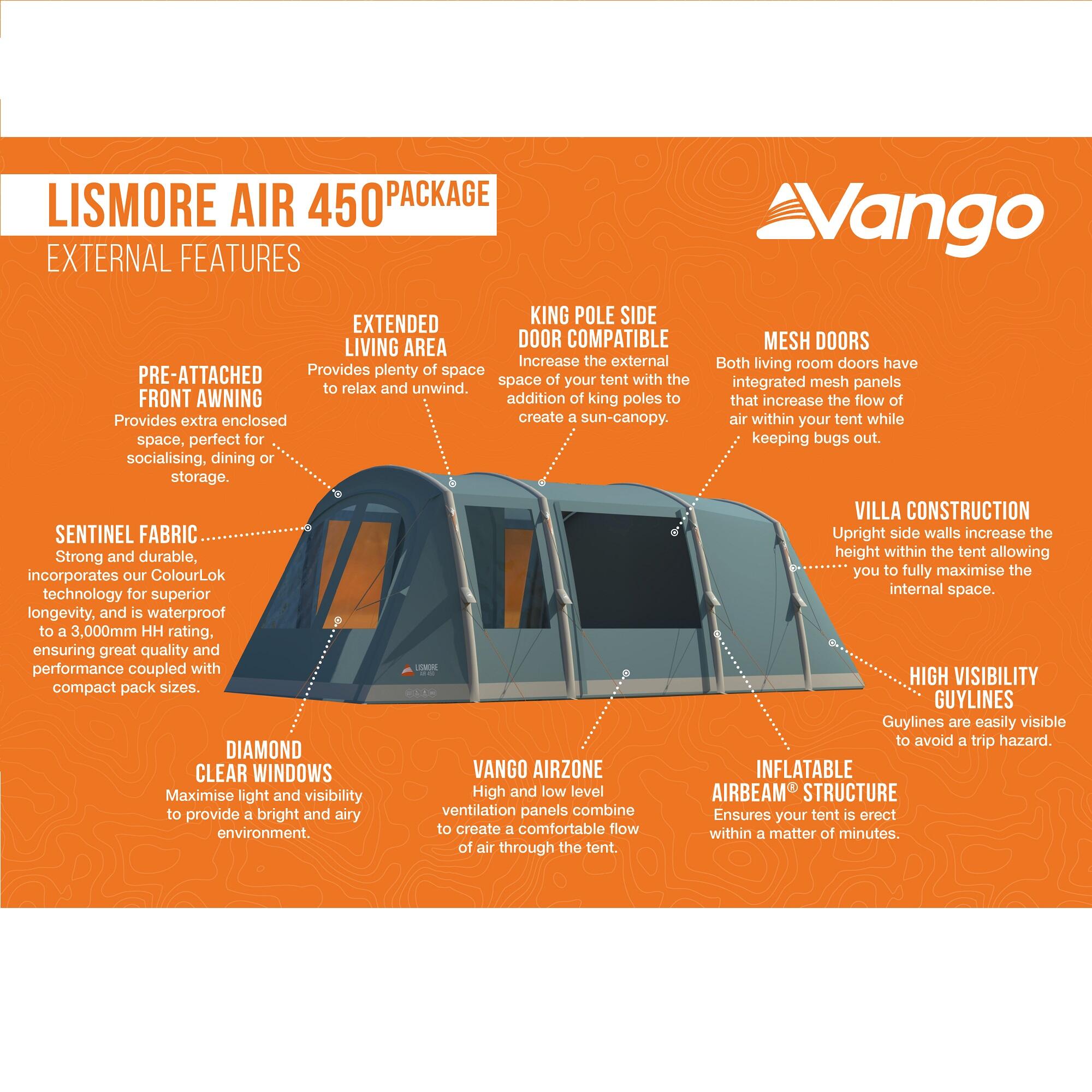 Vango Airbeam 4-Man Inflatable Tent - Vango Lismore Air 450 Package ...