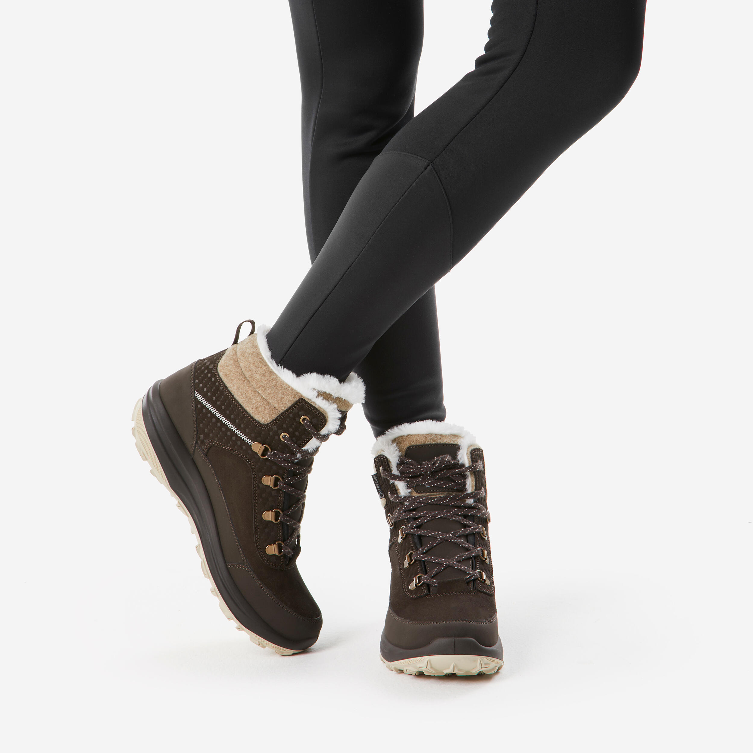 Bottes d’hiver femme – SH 900 - Brun ébène - Quechua - Décathlon