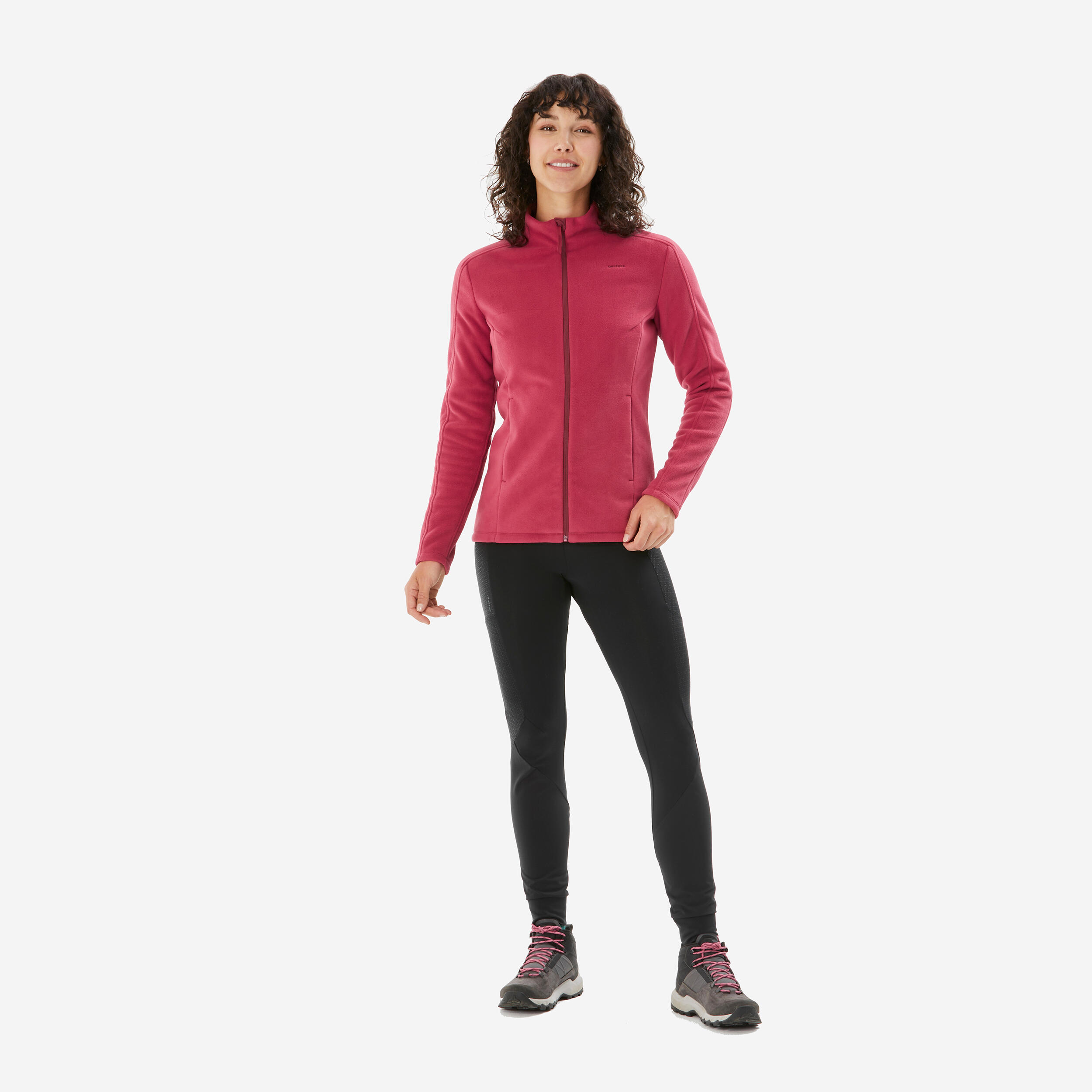 Moteriškas kalnų žygių fliso džemperis „MH500 Full Zip“, margas ...