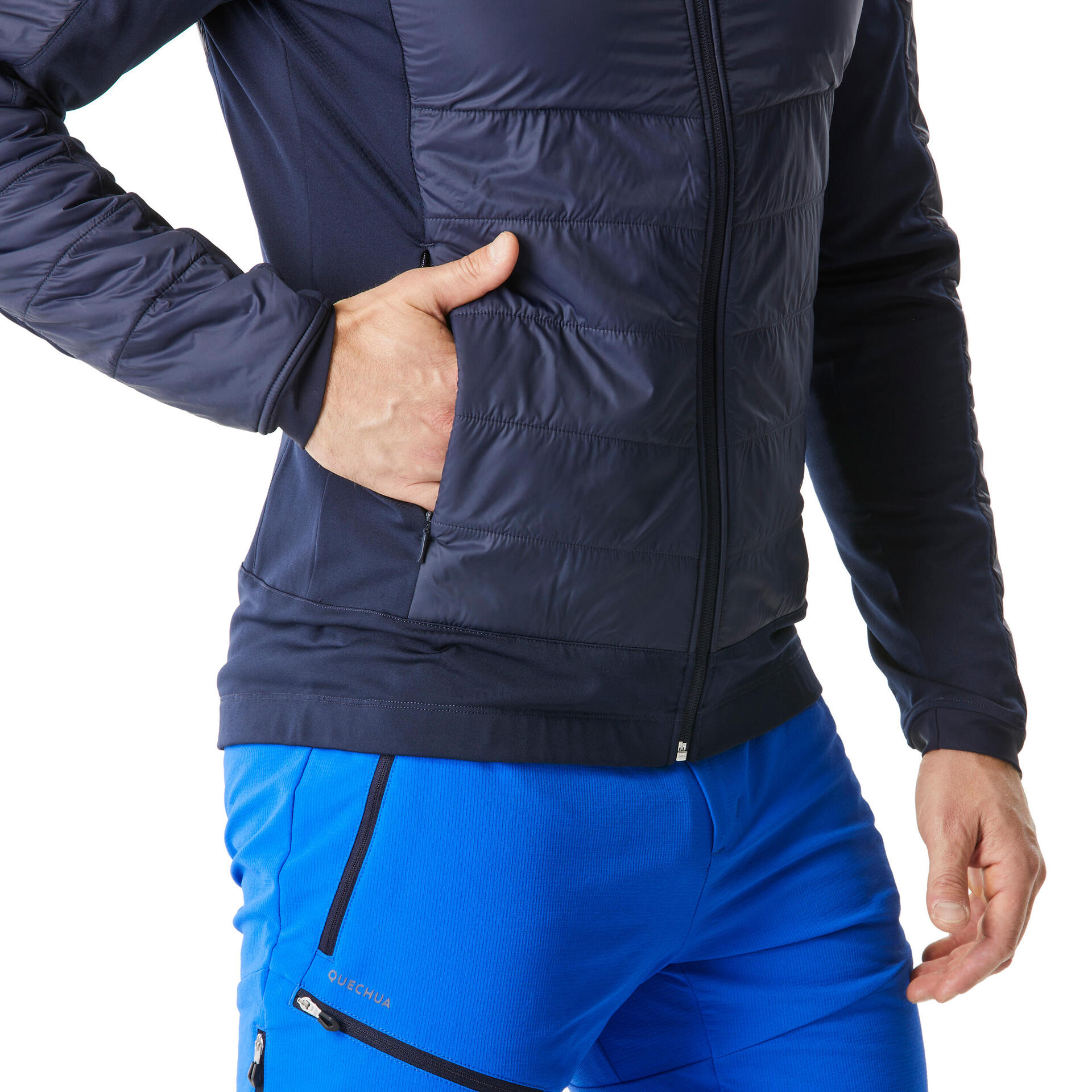 Men's Windproof Hiking Fleece Jacket SH900 Mountain - Blue