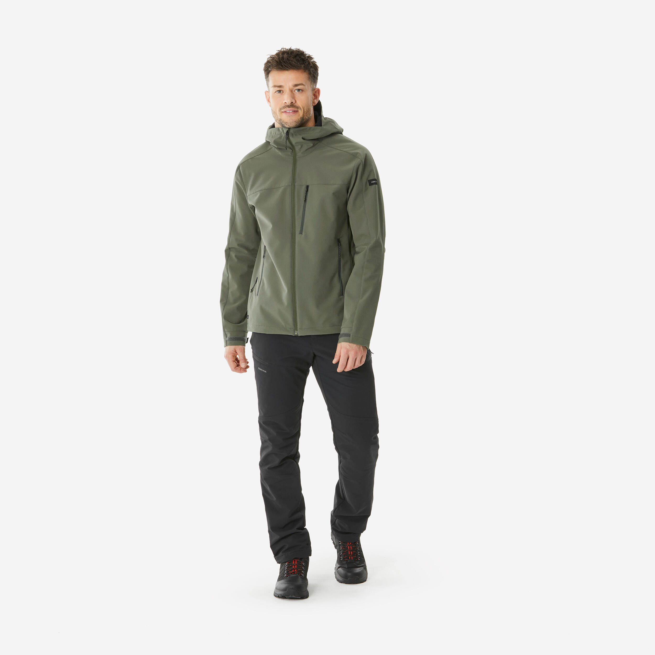 Men’s Softshell Hiking Jacket - MY 500 Windwarm - Bronze khaki green ...