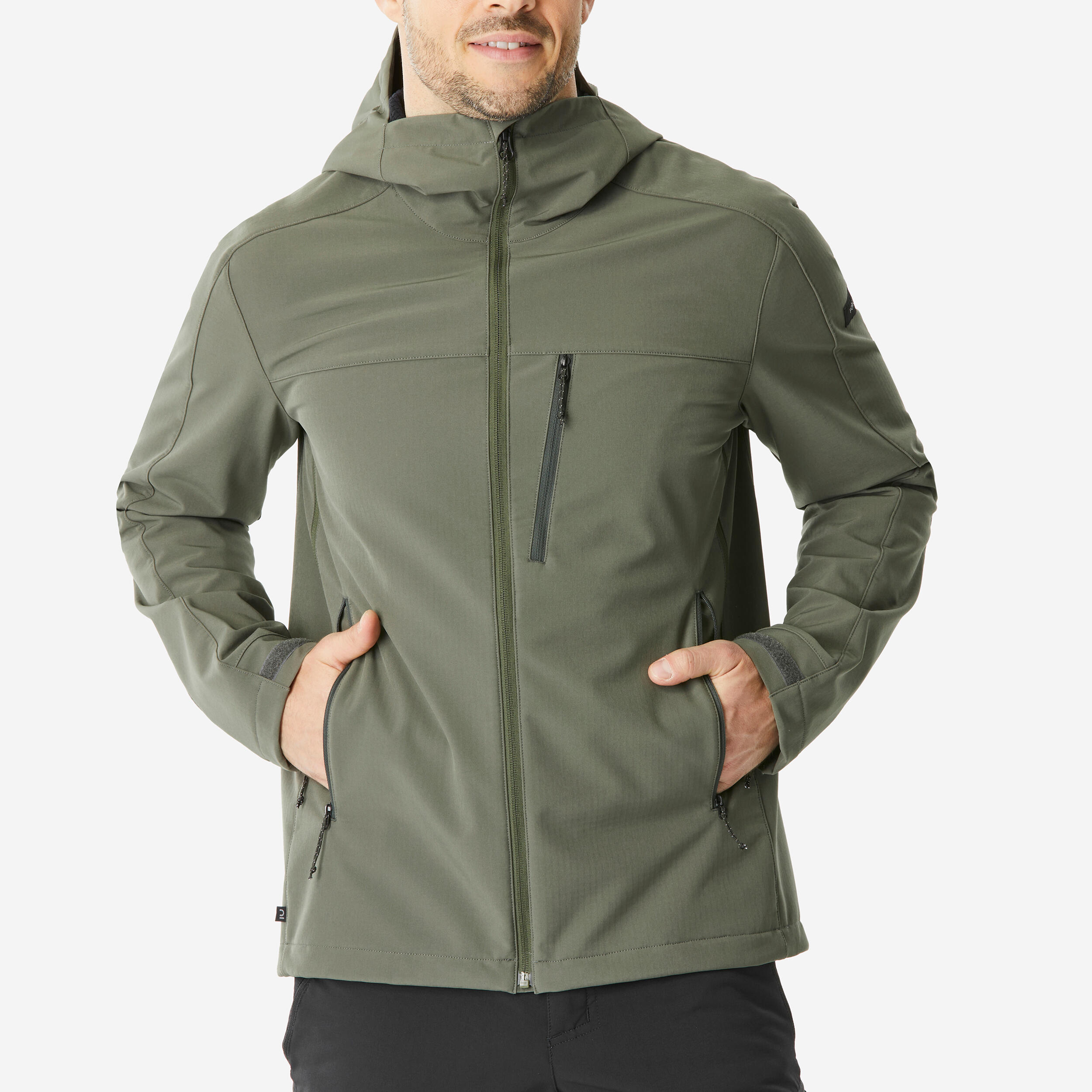 Men’s Softshell Hiking Jacket - MY 500 Windwarm - Bronze khaki green ...