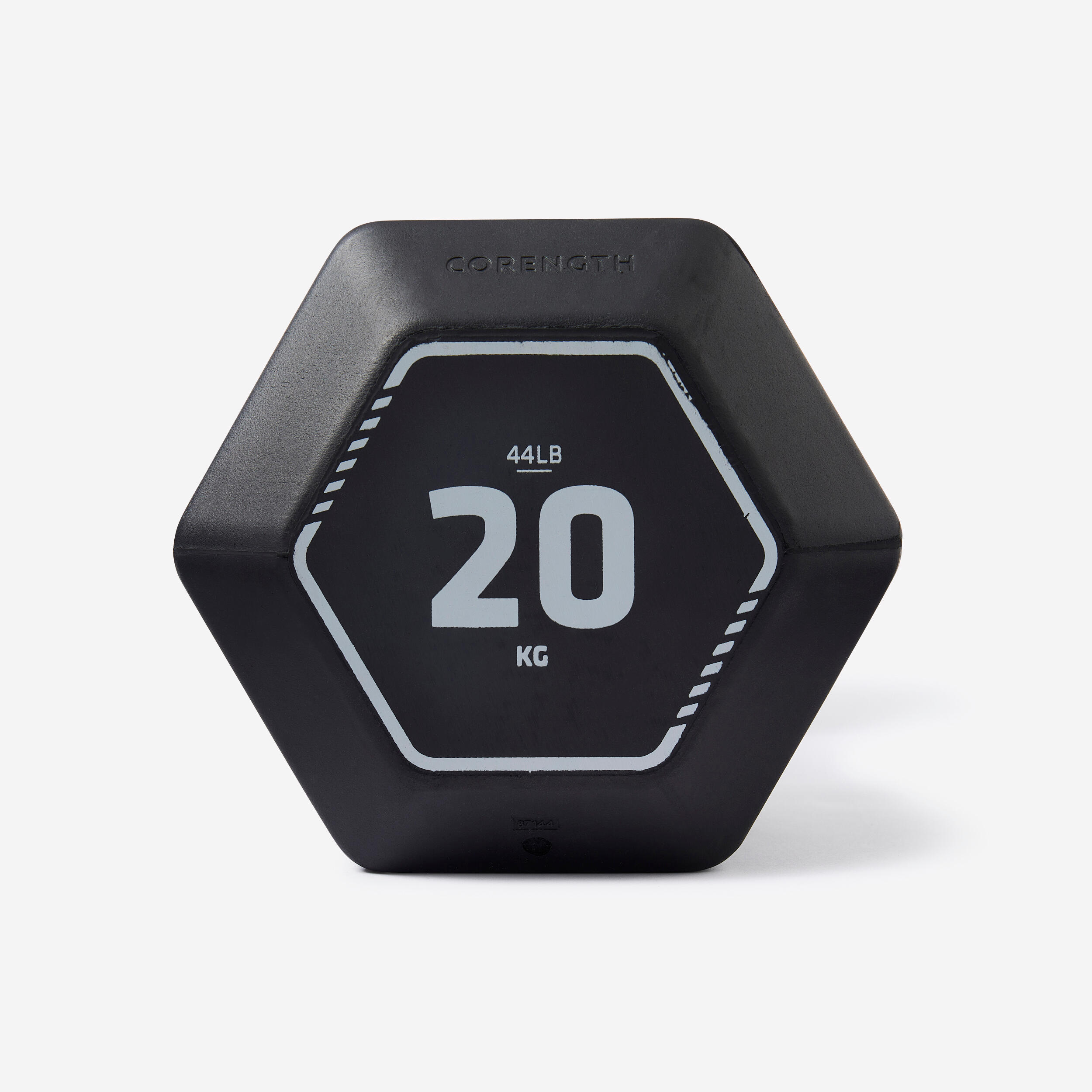 20 kg Weight Training Hex Dumbbell - Black - black - Corength - Decathlon