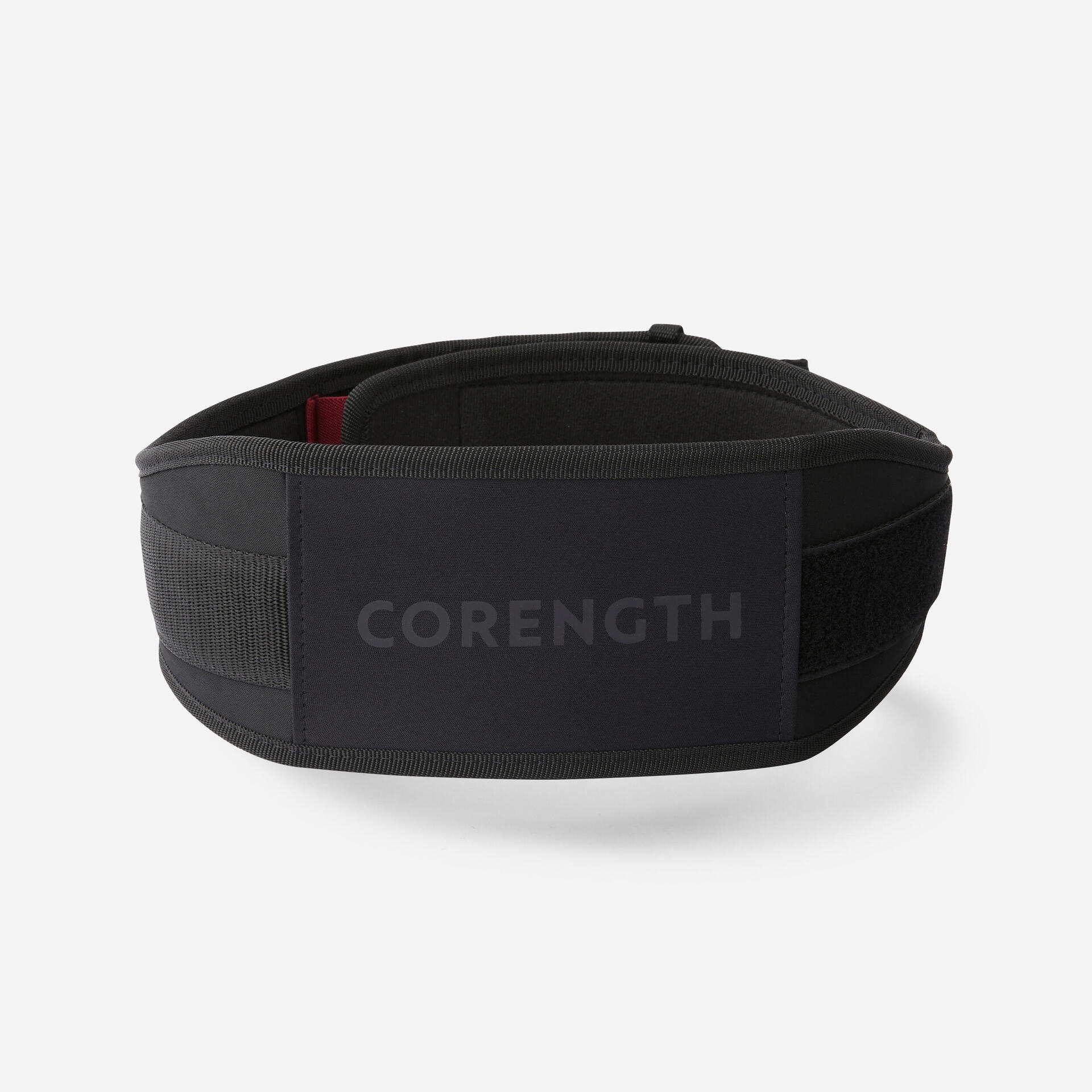 Weight Training Belt with Dual Nylon Closure - Black