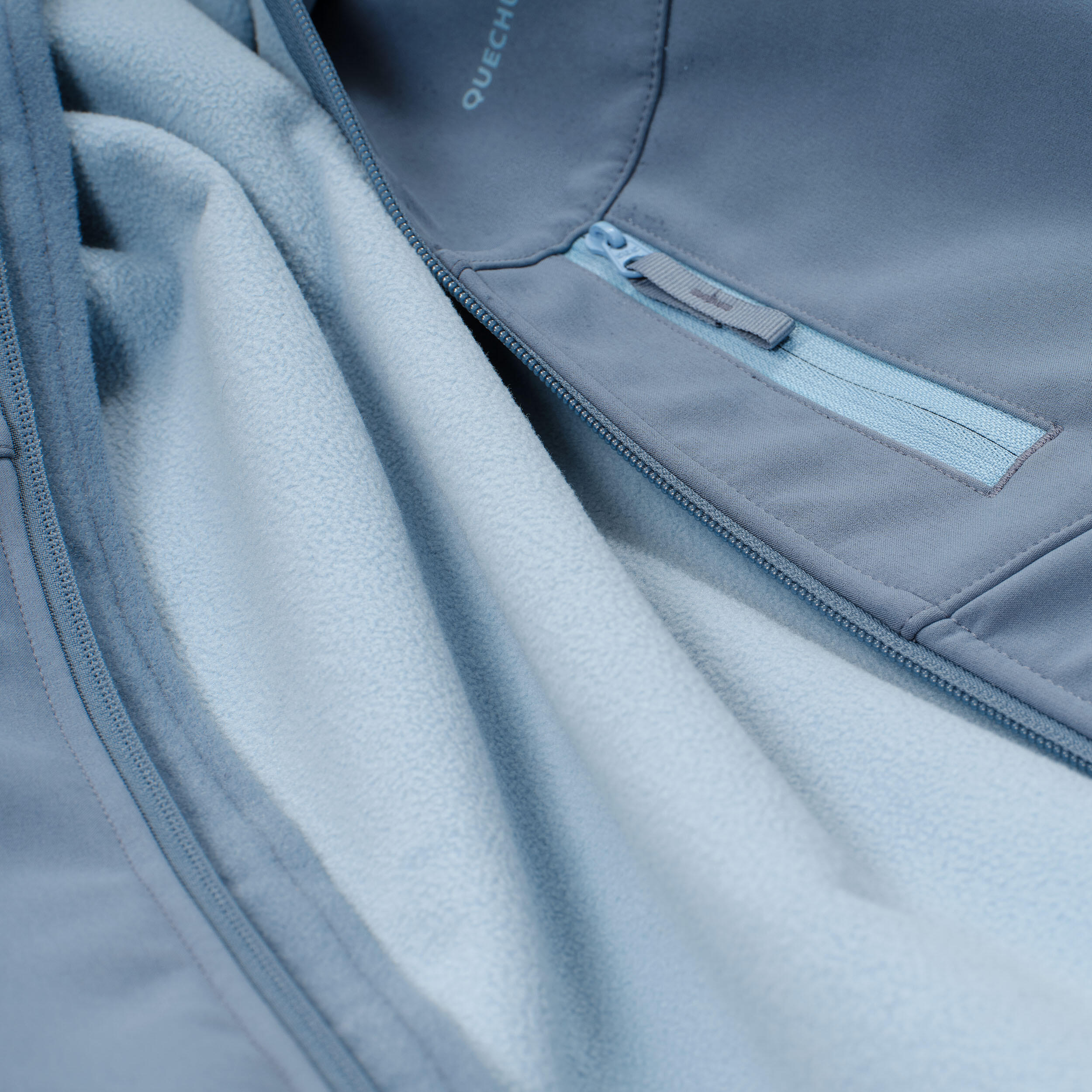 Kids’ Softshell Hiking Jacket - MH 900 Ages 7-15 - Storm Blue, Cloudy blue - Quechua - Decathlon