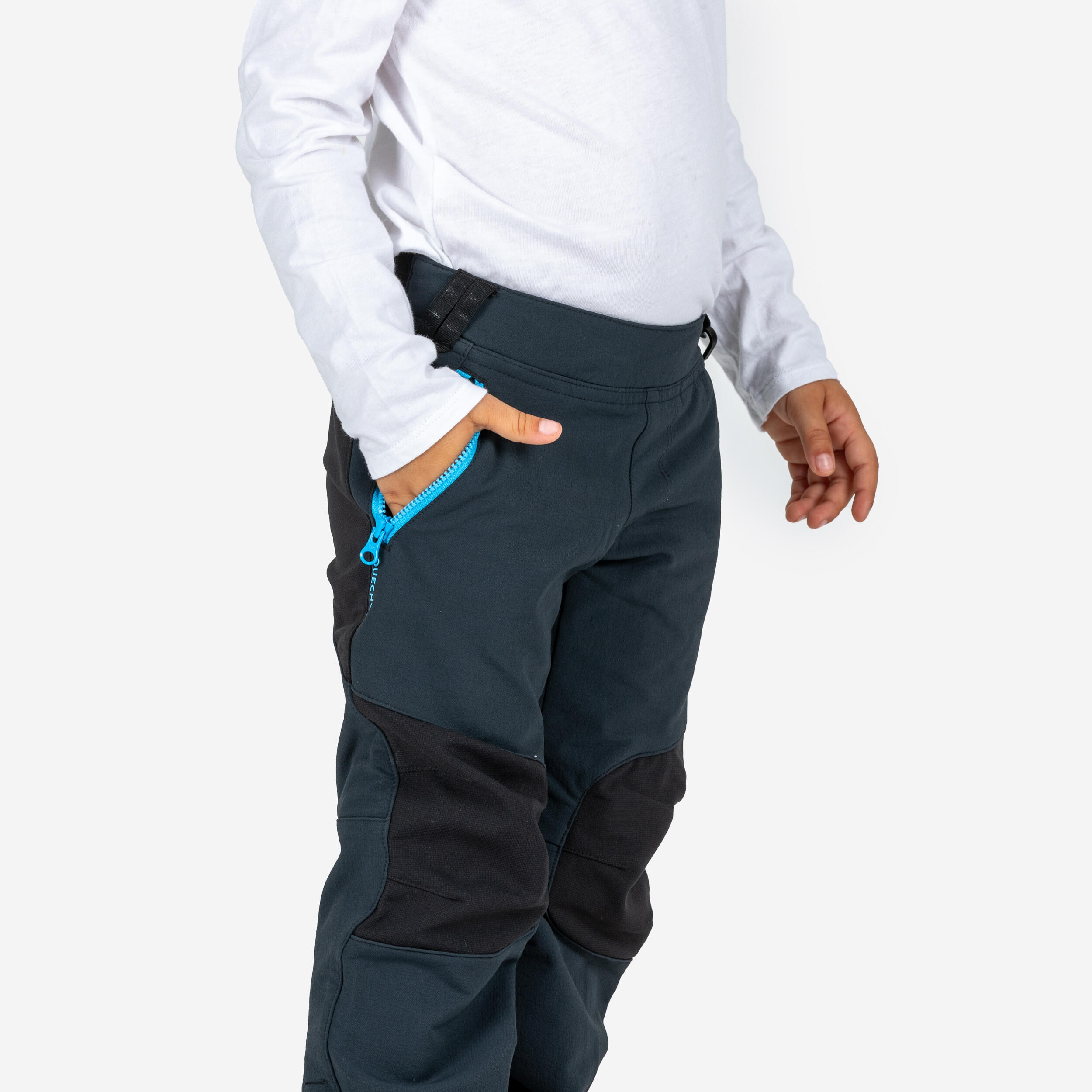 Kids’ Hiking Softshell Pants - MH 550 - graphite grey, smoked black ...