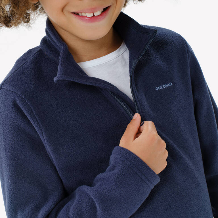 Kids’ Hiking Fleece - MH100 Aged 7-15 - Blue - Decathlon