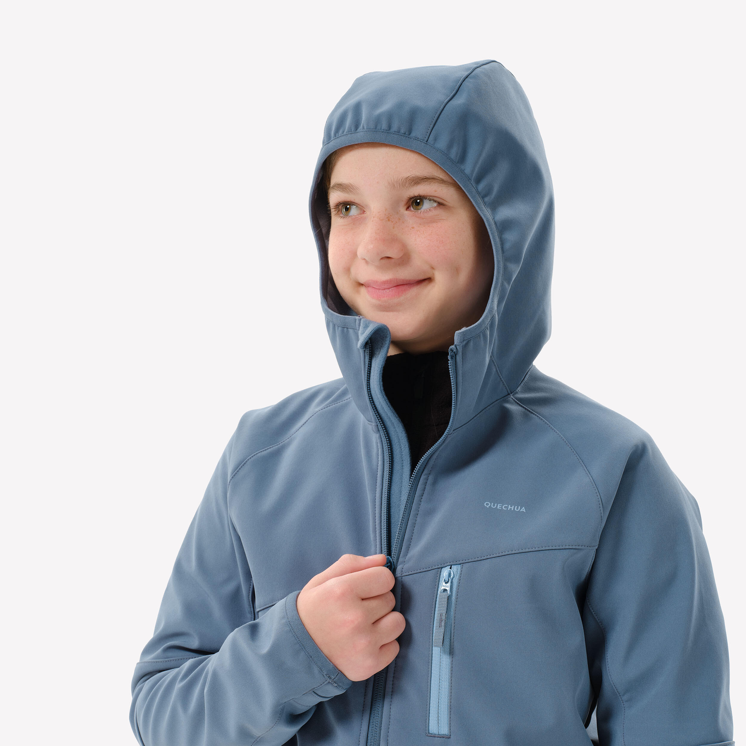 Kids’ Softshell Hiking Jacket - MH 900 Ages 7-15 - Storm Blue, Cloudy ...