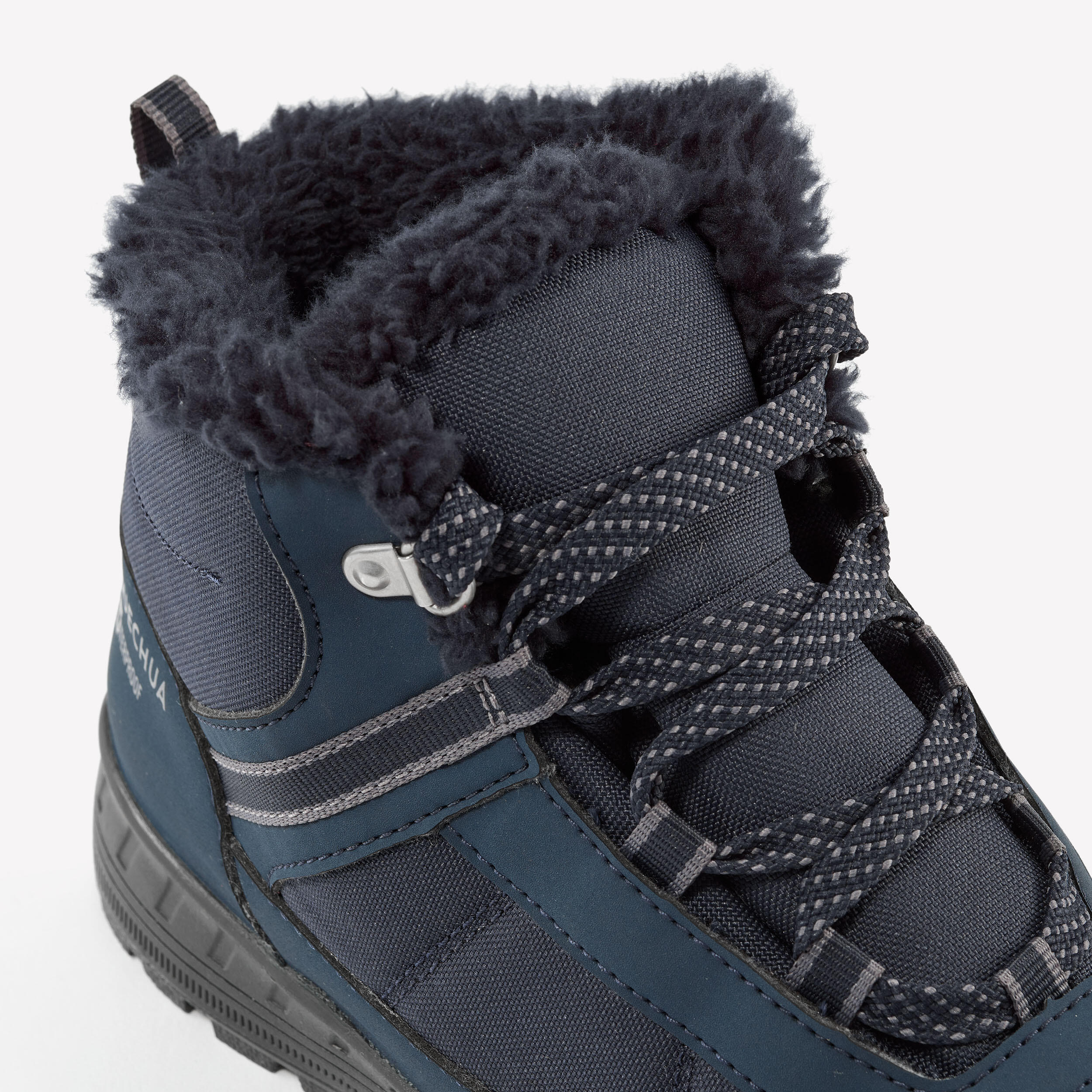 Kids’ Lace-Up Waterproof Winter Boots – SH 100 Sizes 3.5-6 - Asphalt ...