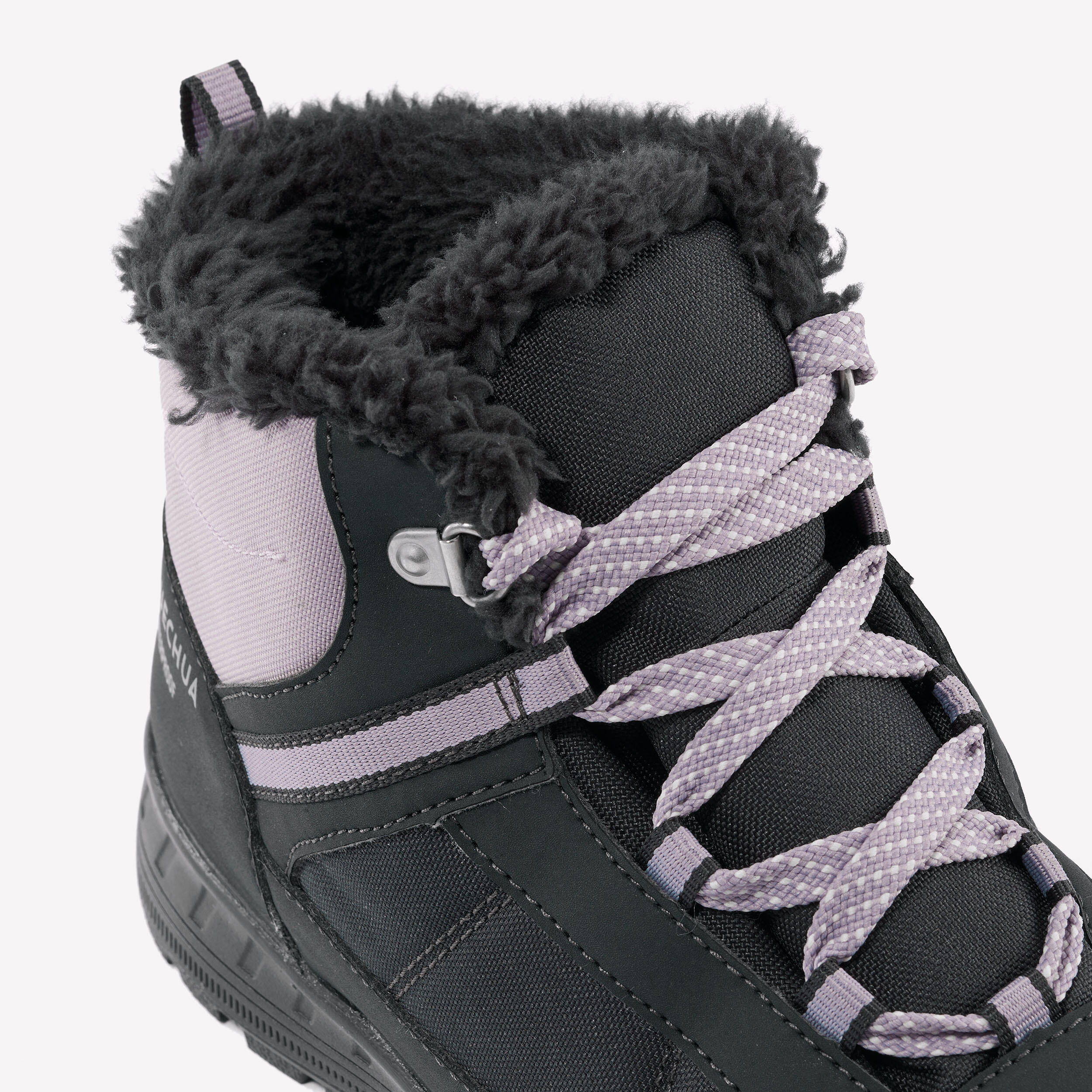 Kids’ Lace-Up Waterproof Winter Boots – SH 100 Sizes 3.5-6 - graphite ...