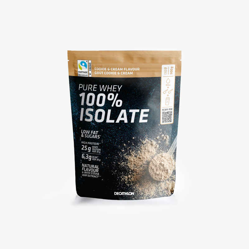 100% Pure whey isolate cookie & cream flavour, 900 g - Decathlon