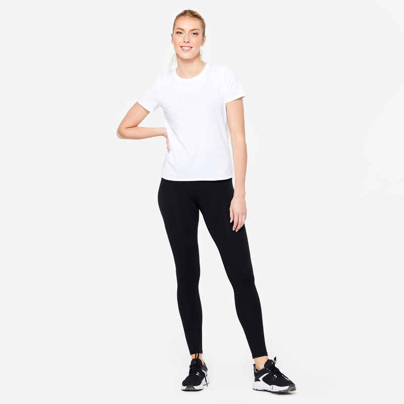 Playera de fitness blanco glaciar para mujer 100 - Decathlon