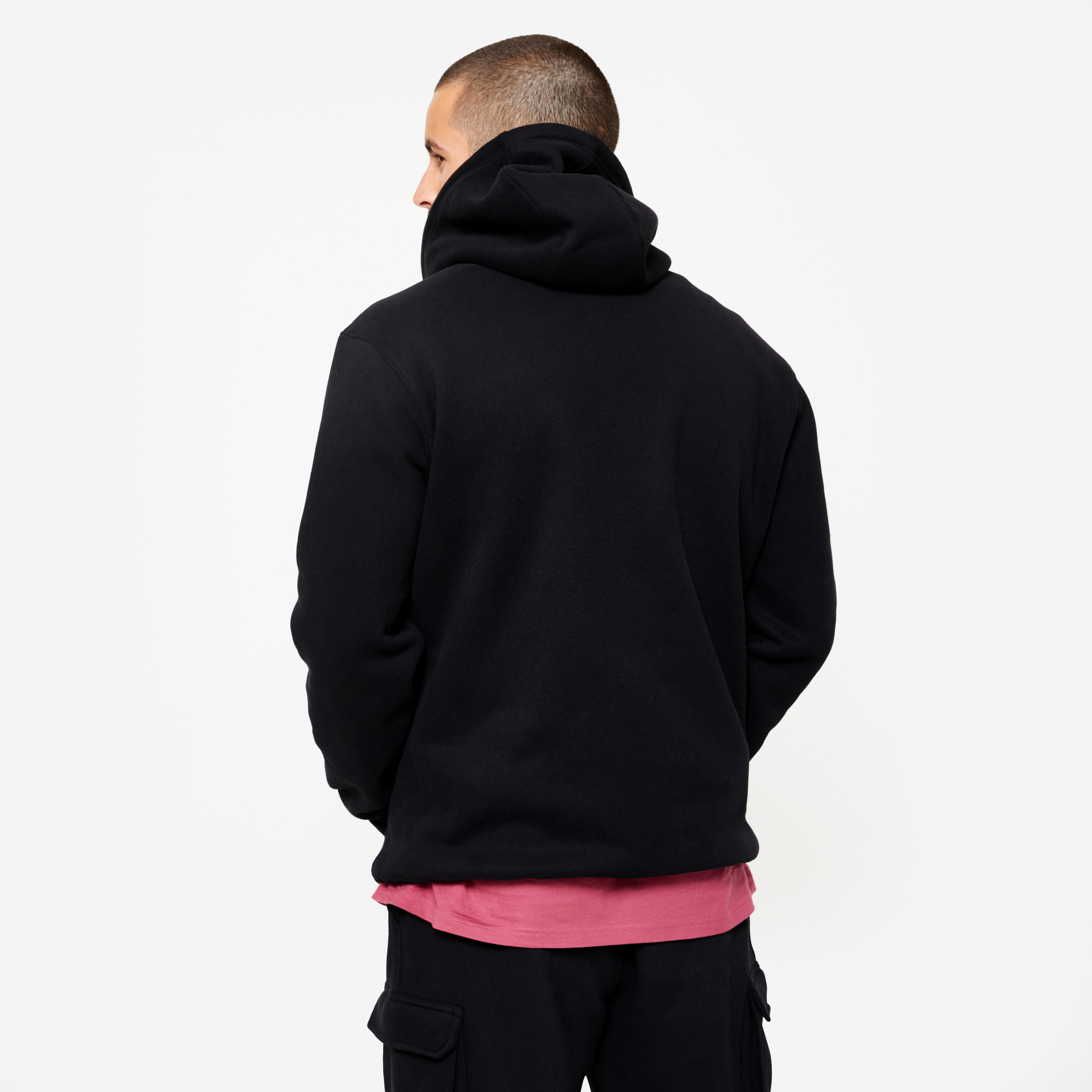 Men’s Brushed Fleece Hoodie – 520 - ultra black - Domyos - Decathlon